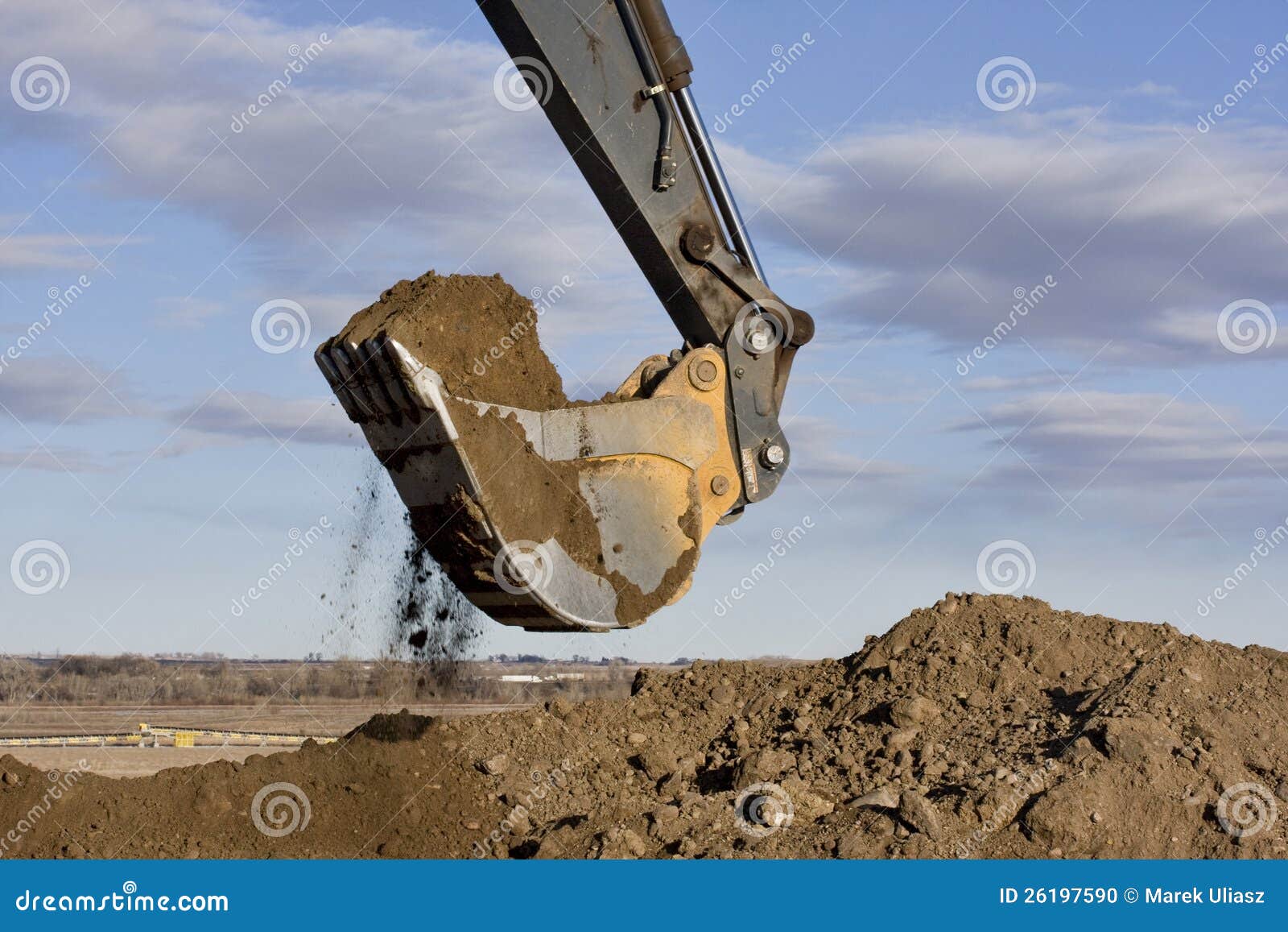 Excavator Arm and Scoop Digging Stock Photo - Image of machinery ...