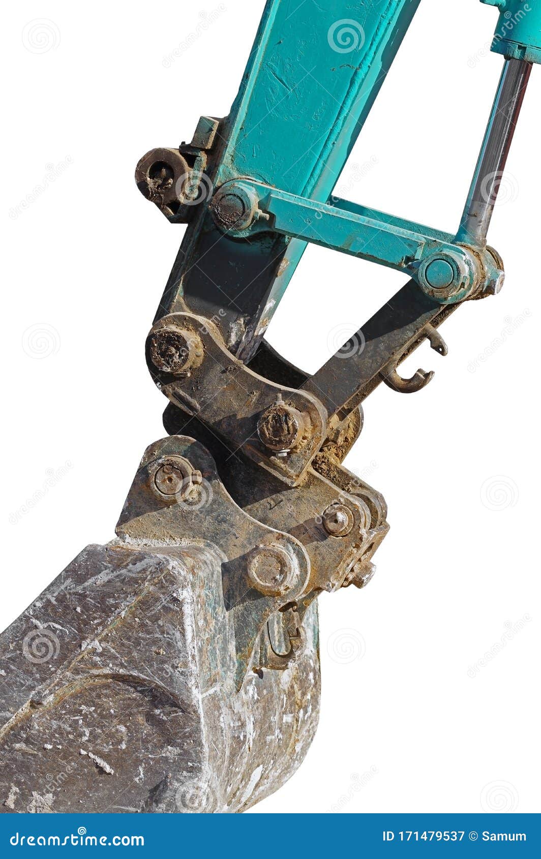Excavator arm on white stock image. Image of dozer, large - 171479537