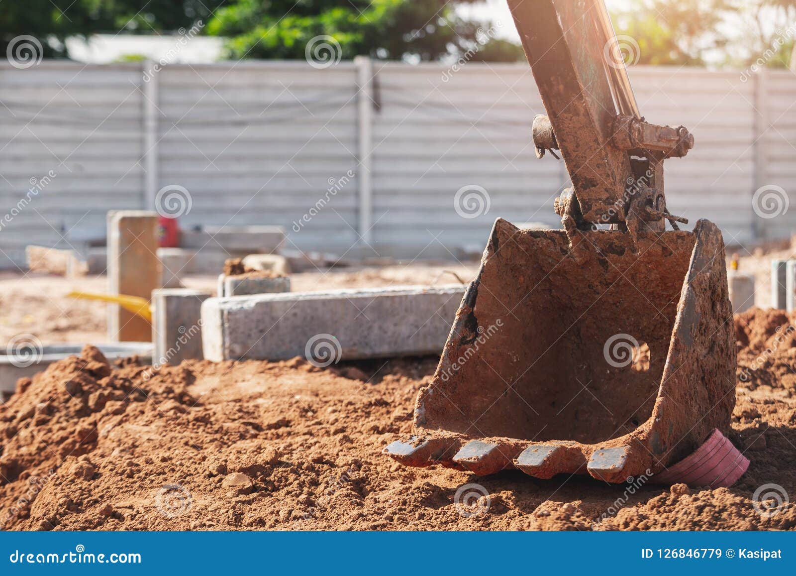 Excavator Backhoe stock image. Image of road, outdoor - 126846779