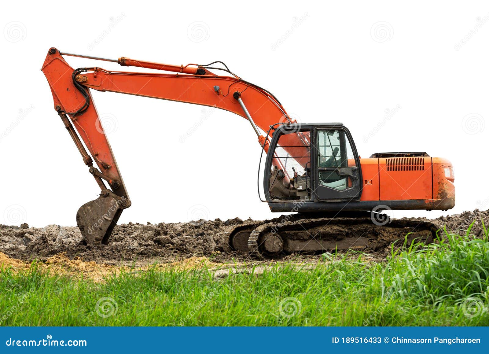 Excavator backhoe stock image. Image of orange, machinery - 189516433