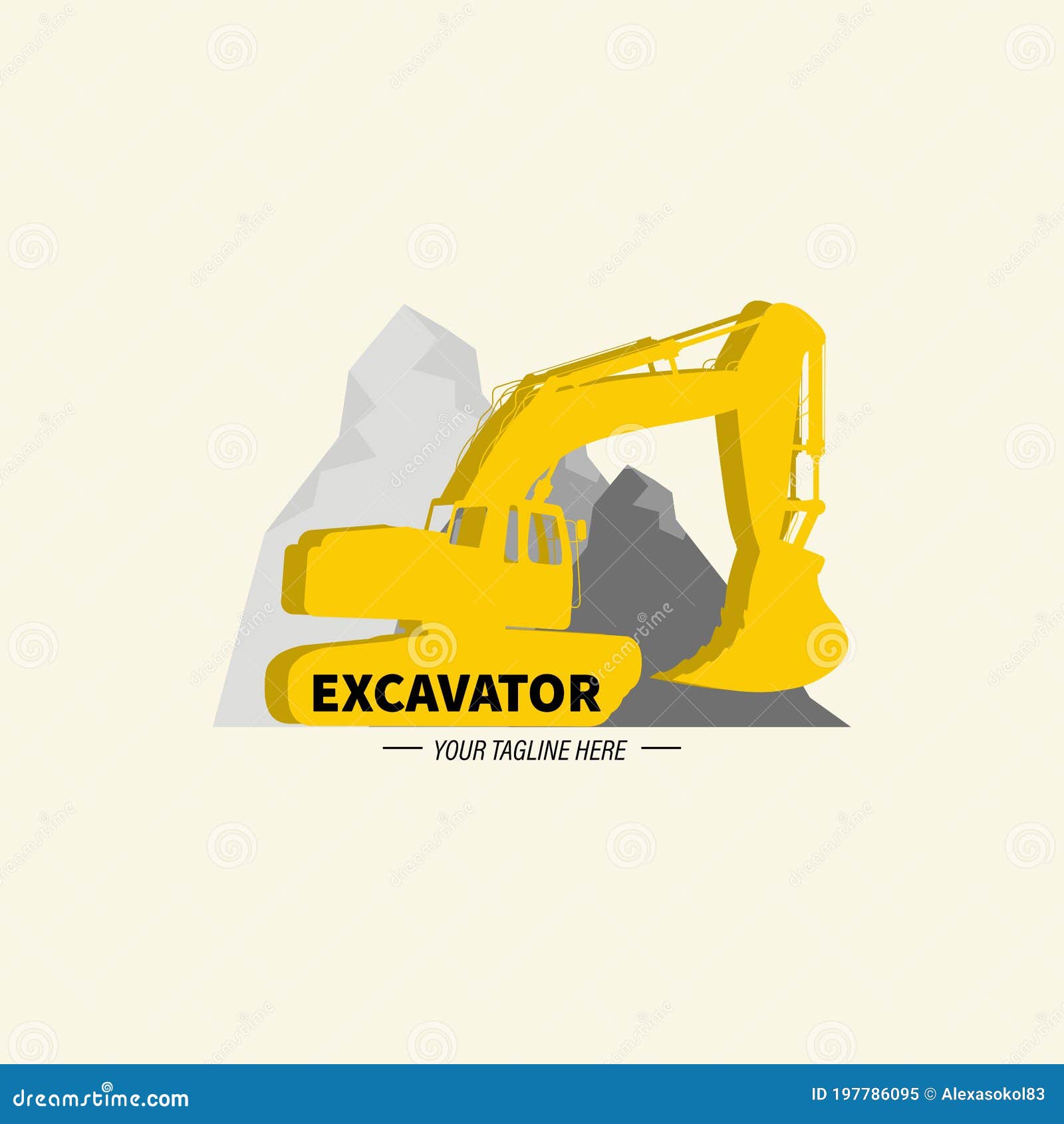 Backhoe Logo Design Collection, Construction Equipment Retro Badges ...