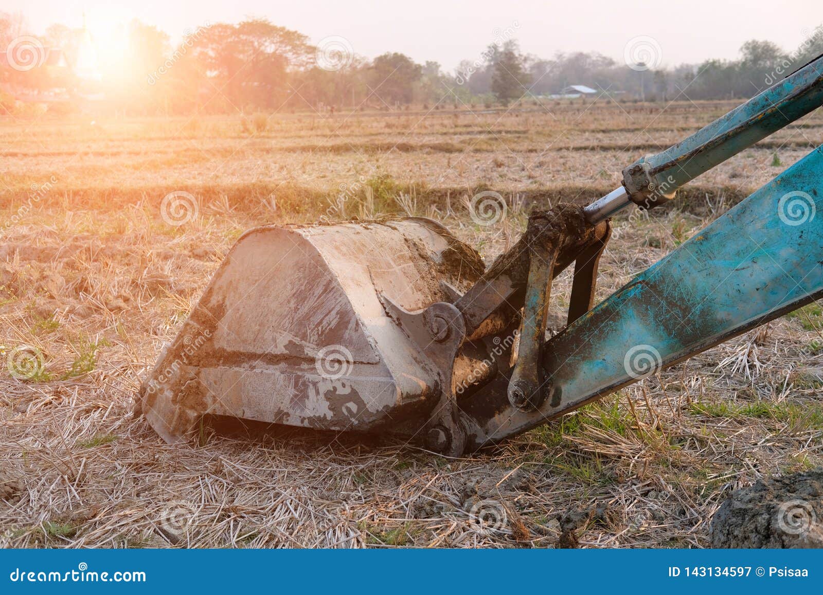 Excavator Backhoe Tractor at Construction Site Stock Image - Image of ...