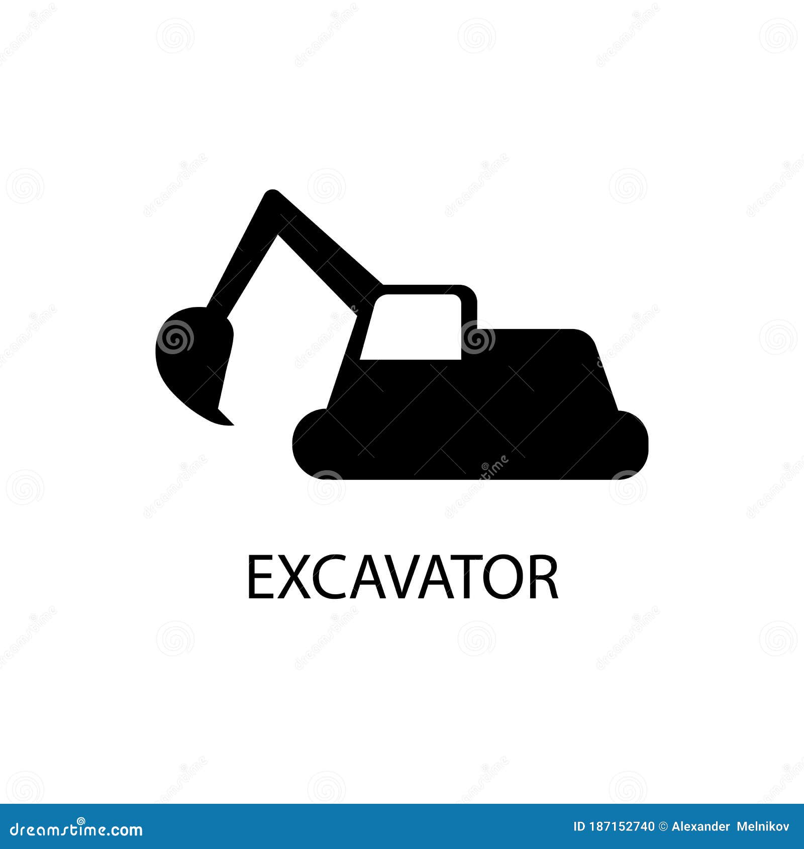 Excavator Black Sign Icon. Vector Illustration Eps 10 Stock ...