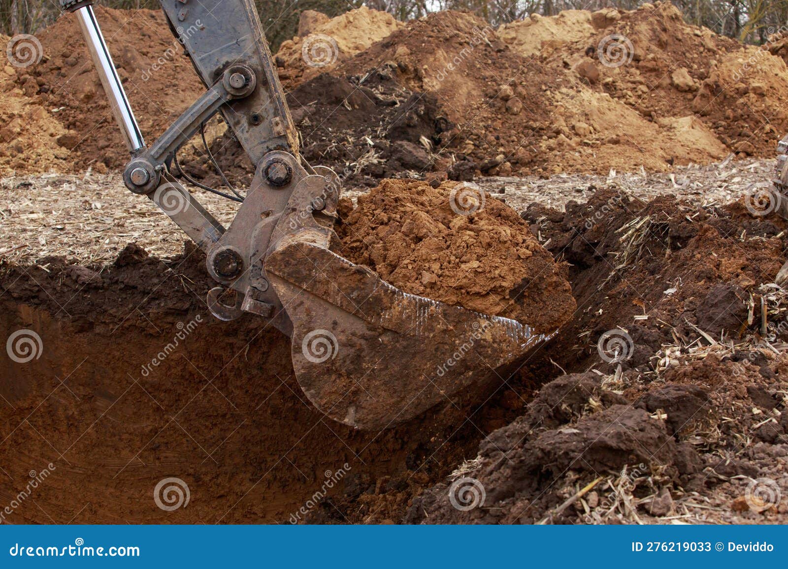 Excavator boom and bucket stock image. Image of excavation - 276219033