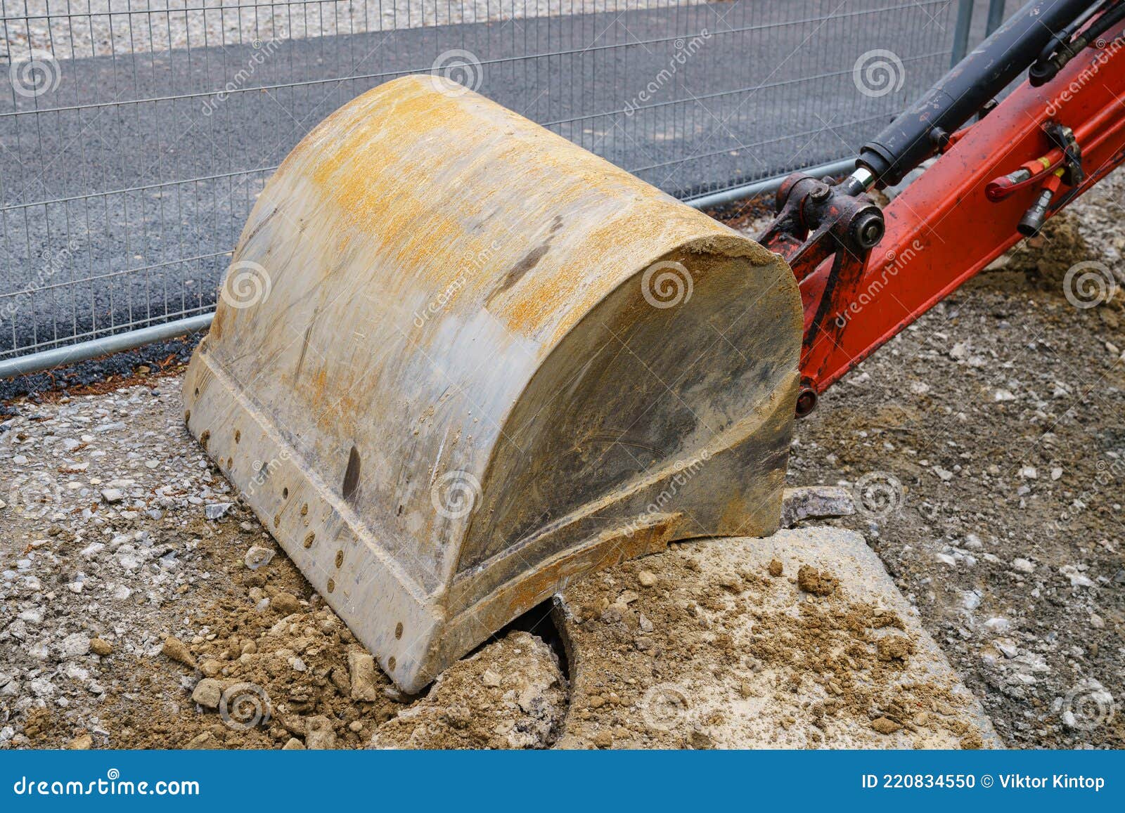 Excavator Bucket Breaking a Concrete Slab Stock Photo - Image of debris ...