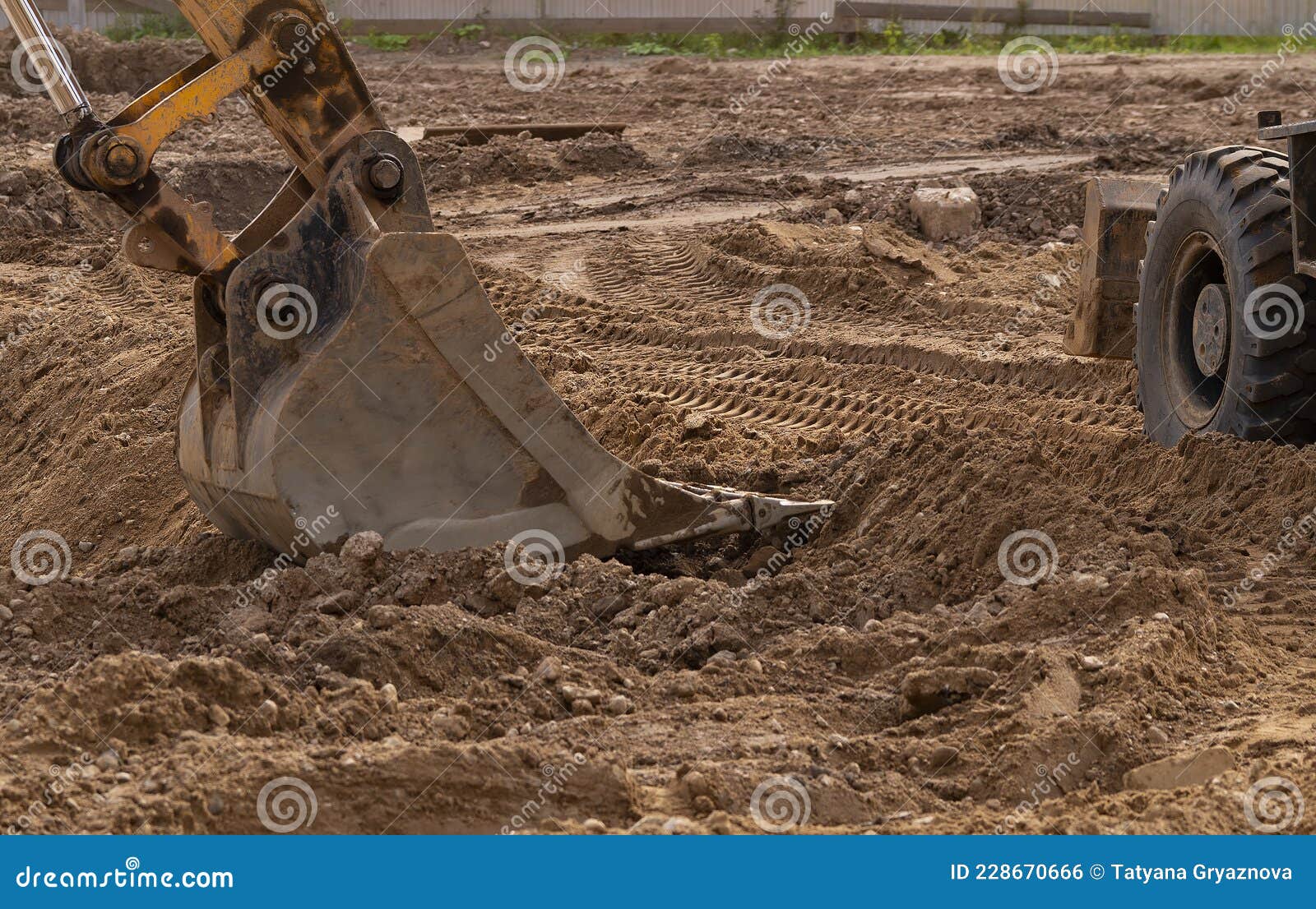 Excavator Bucket on the Construction Site Stock Photo - Image of dust ...