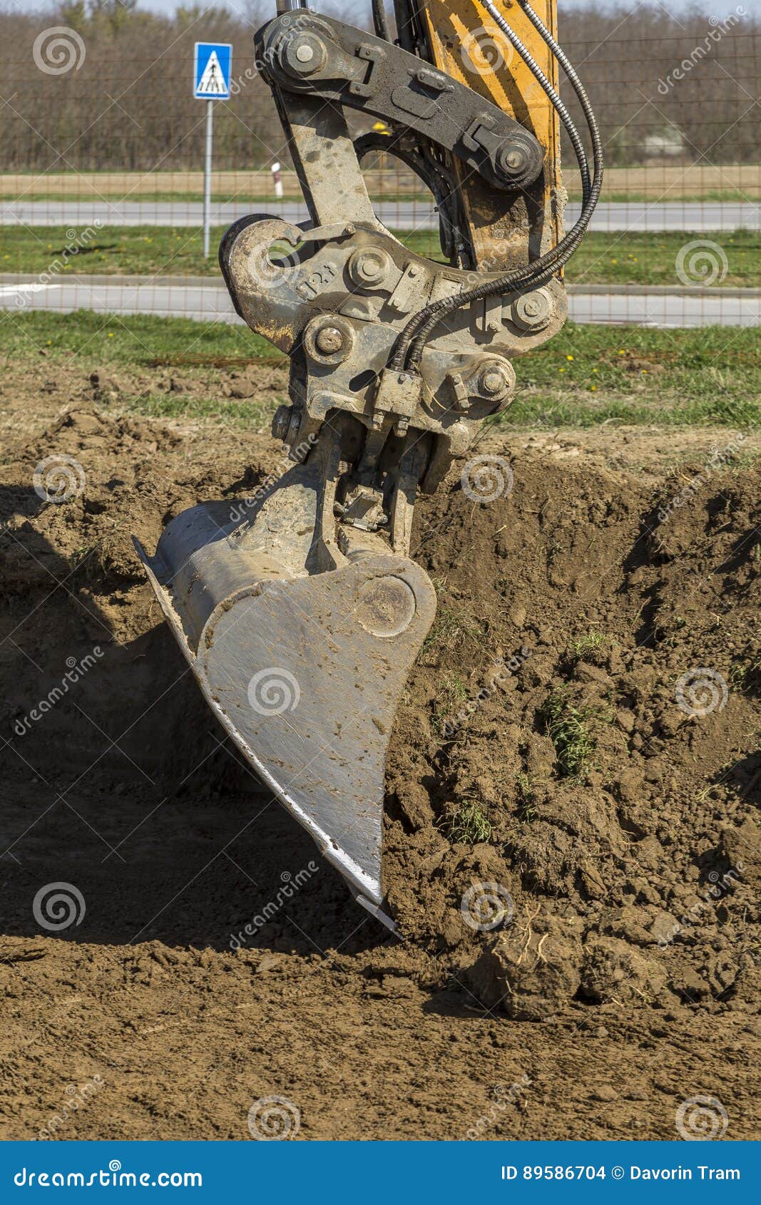 Excavator bucket digging stock photo. Image of industrial - 89586704