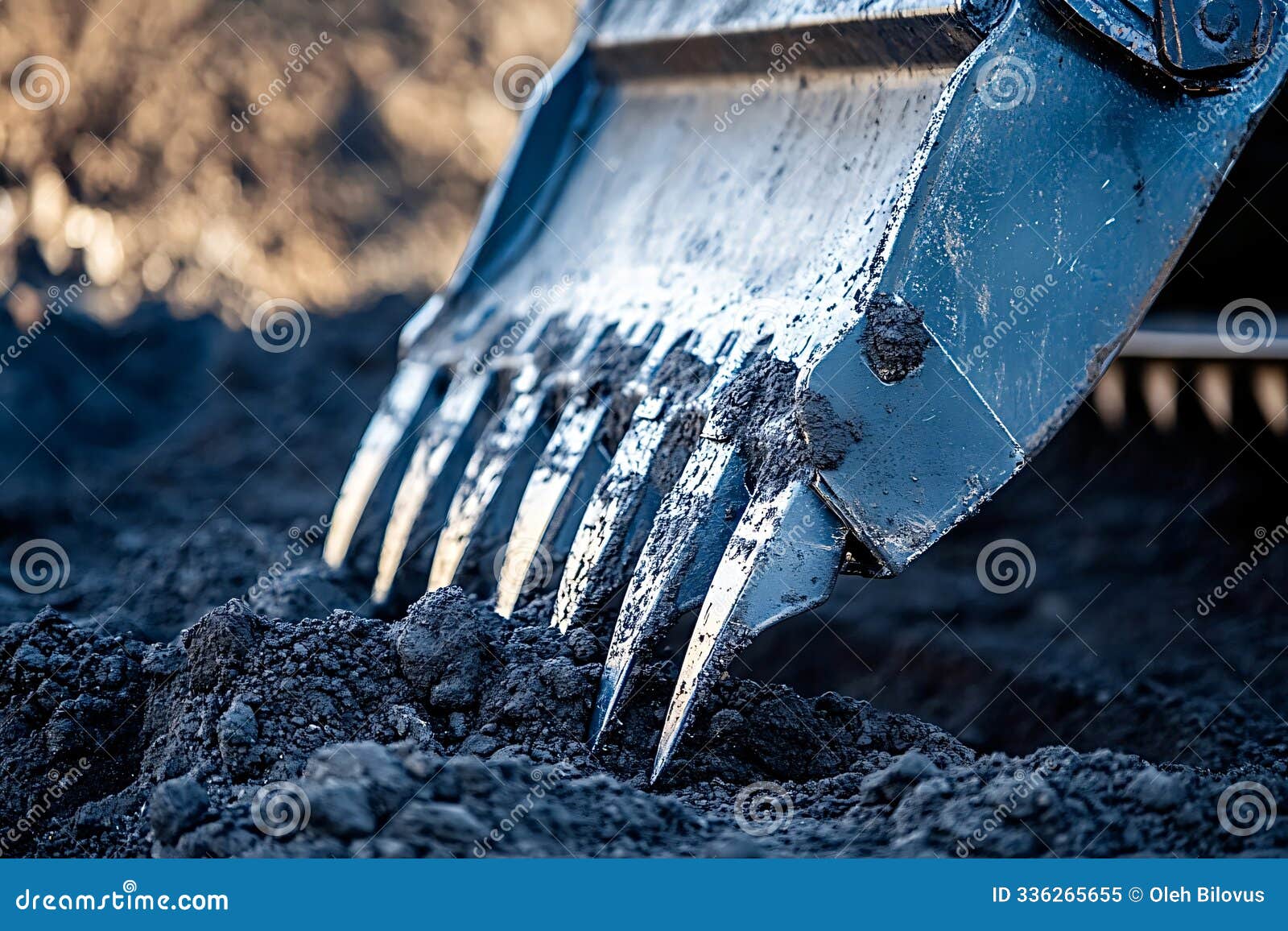 Excavator Bucket Digging into the Ground Stock Image - Image of machine ...