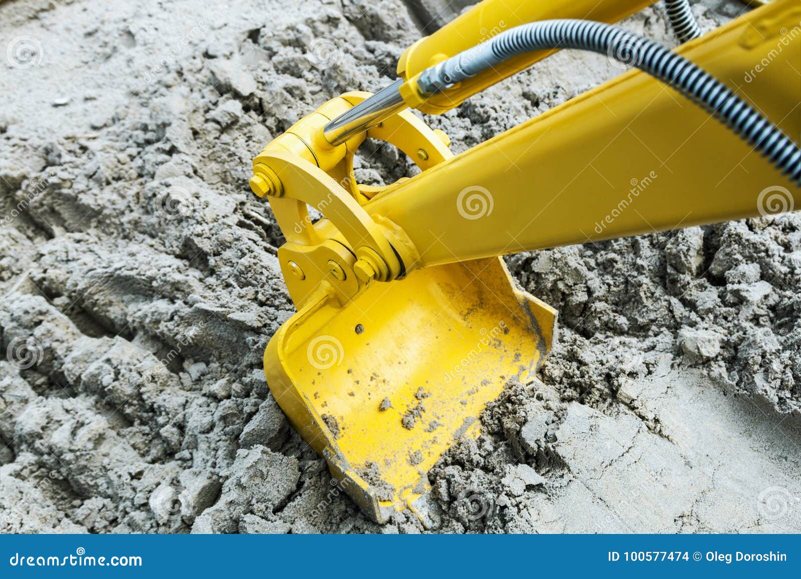 Excavator Bucket Digging in the Sand Stock Photo - Image of equipment ...
