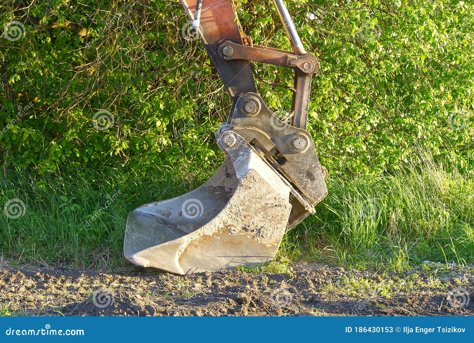 Excavator Bucket. Excavator Bucket on Ground, Industrial Excavator ... Excavator Bucket. Excavator Bucket on Ground, Industrial Excavator ...