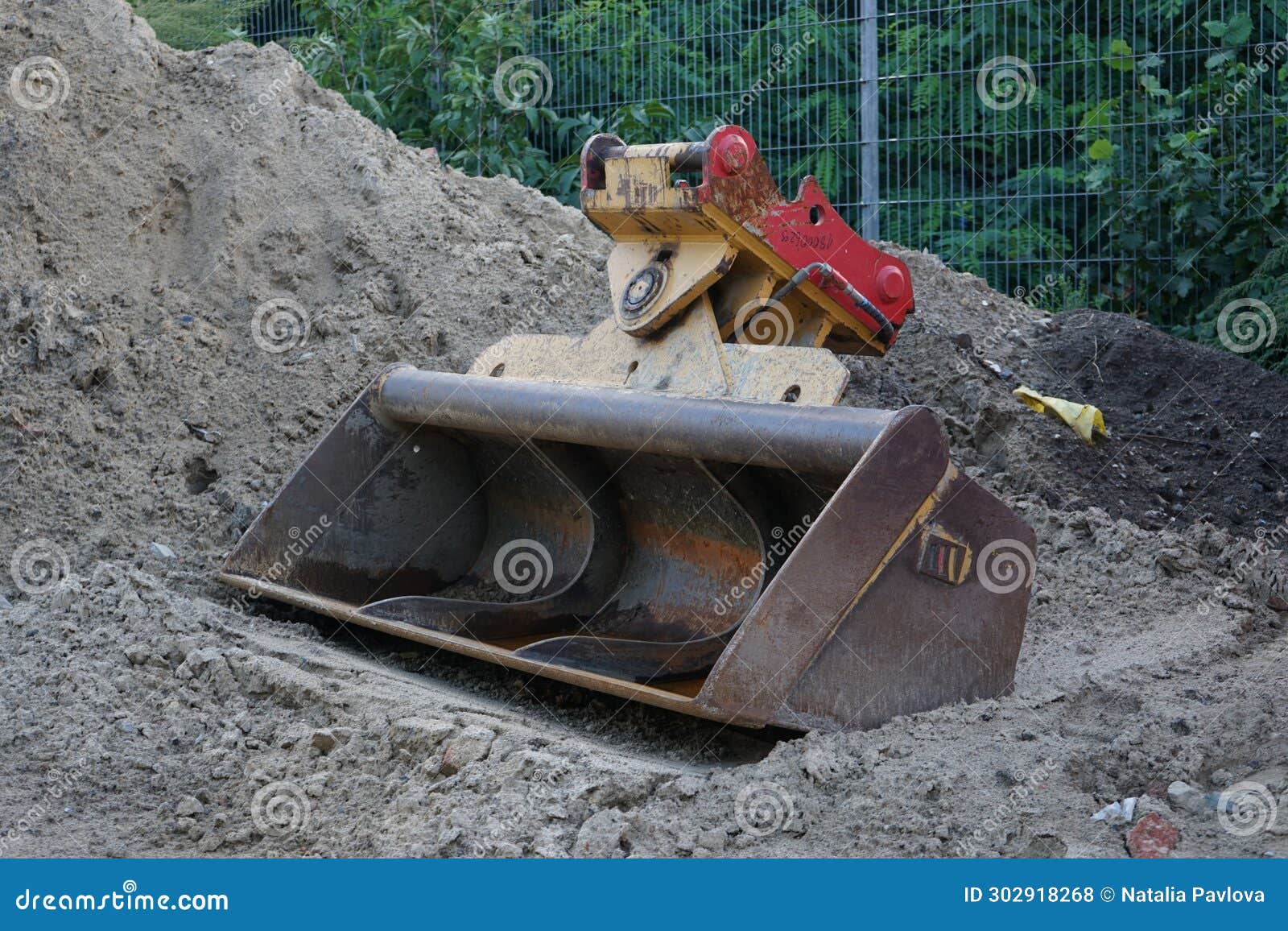 Excavator Bucket is Located on the Construction Site. Berlin, Germany ...