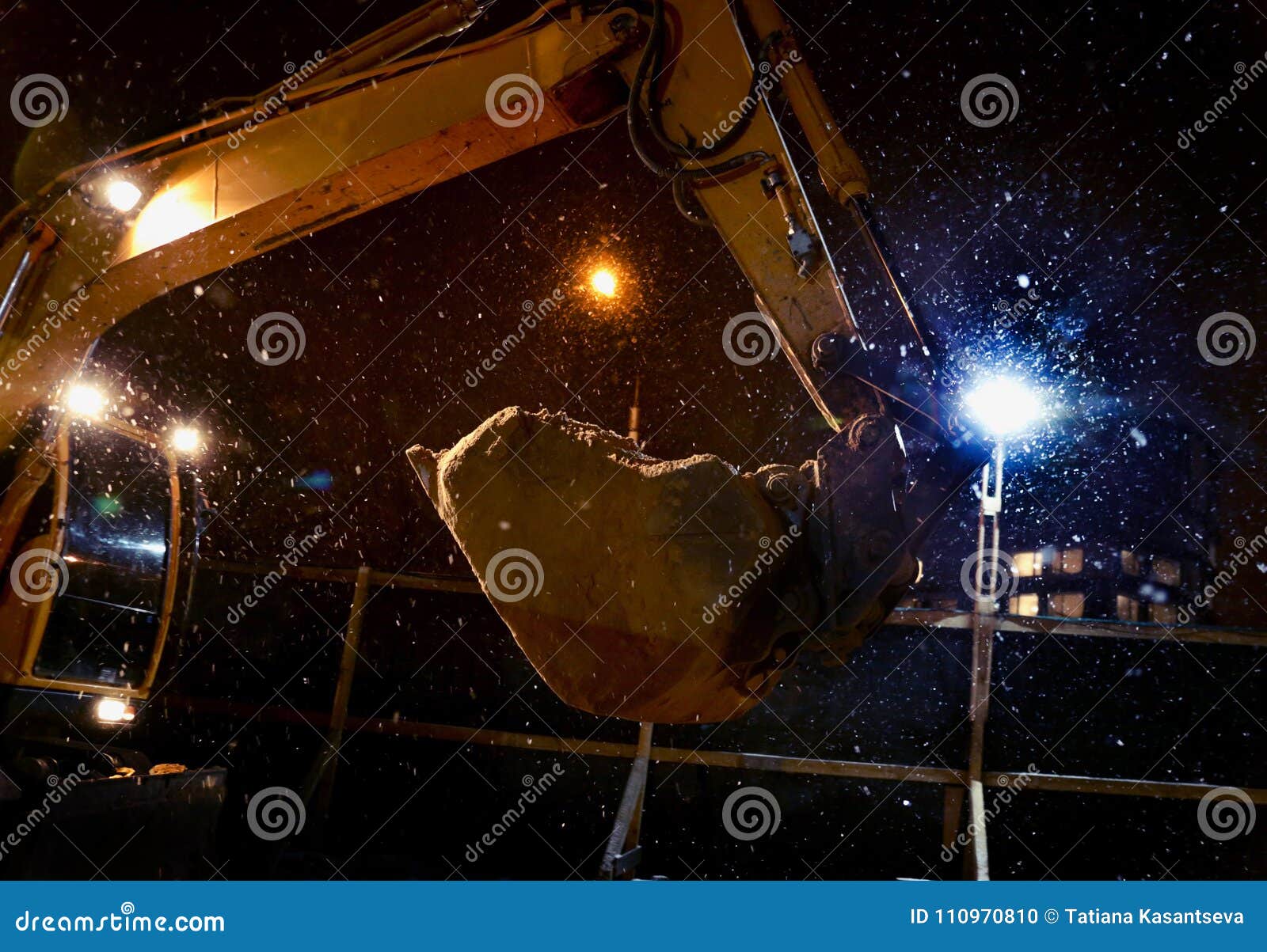 Excavator Bucket with Sand at the Construction Site Stock Photo - Image ...