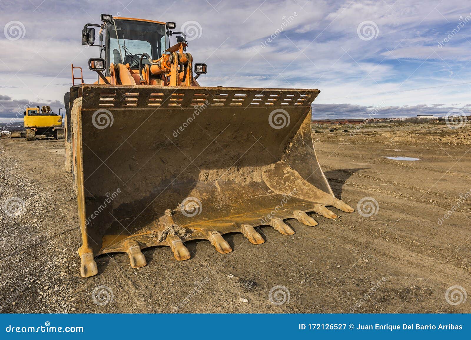 Excavator Building a Road in a Site Construction Stock Image - Image of ...