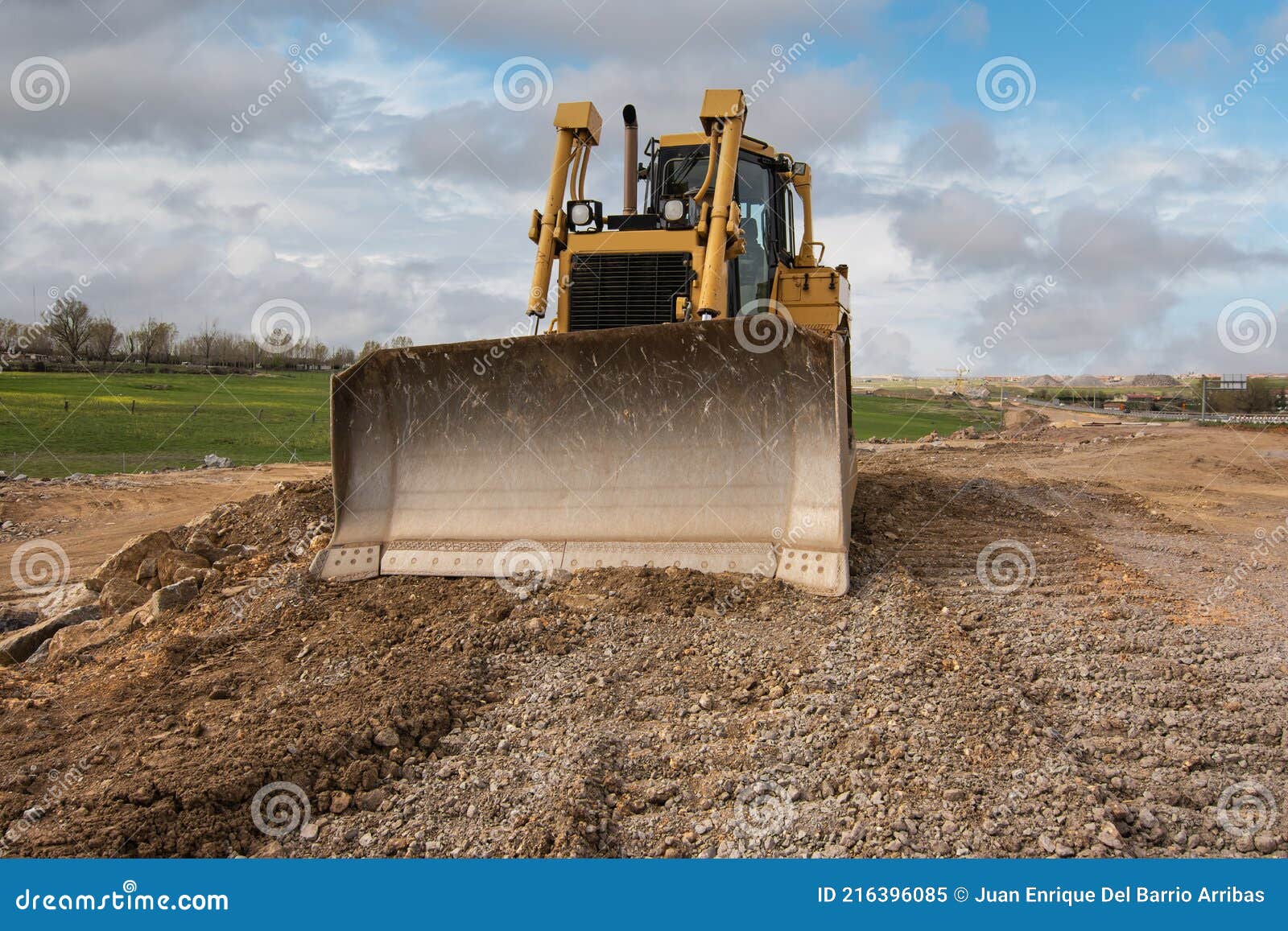 Excavator Building a Road in a Site Construction Stock Image - Image of ...