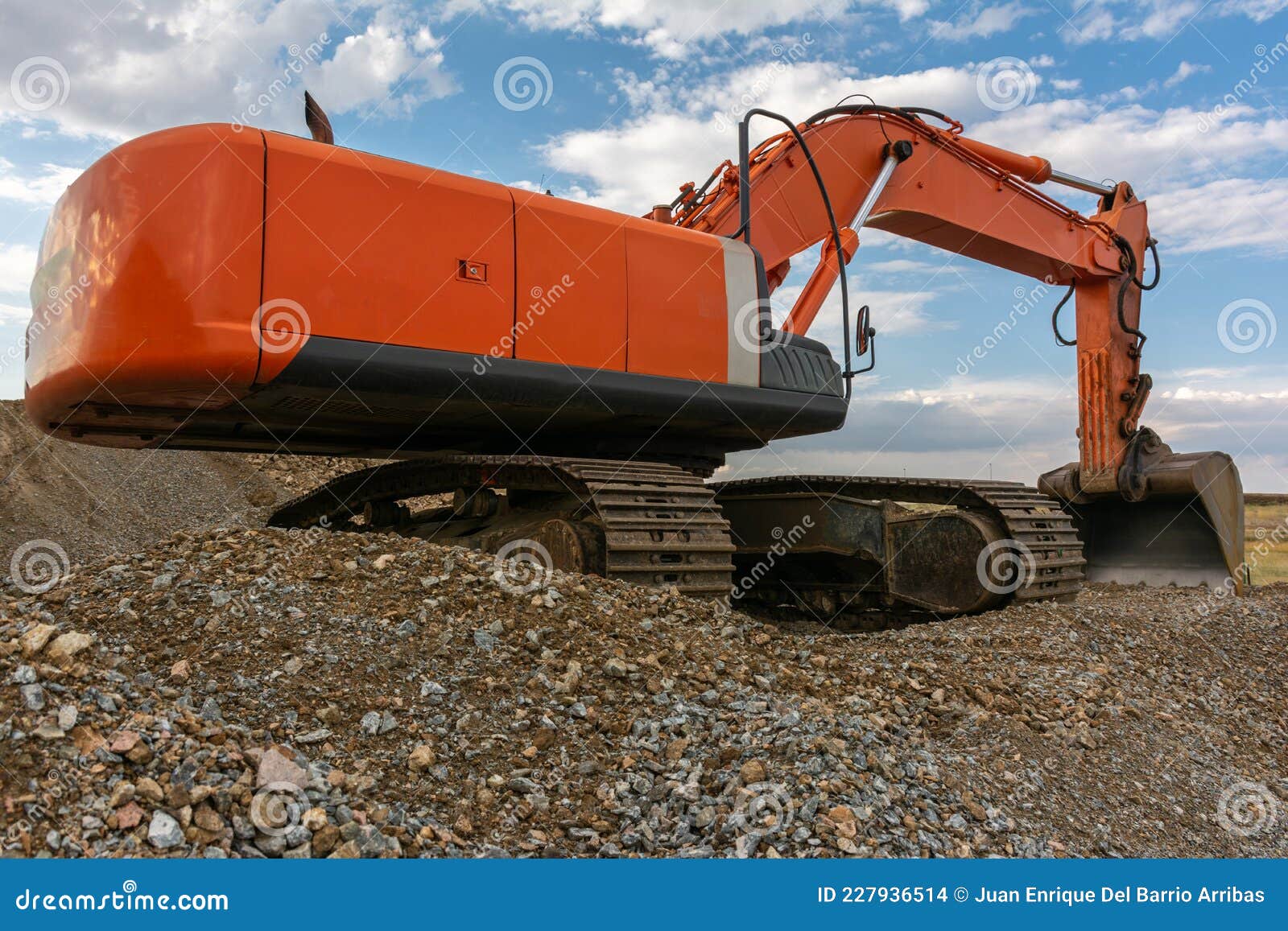 Excavator Building a Road in a Site Construction Stock Photo - Image of ...