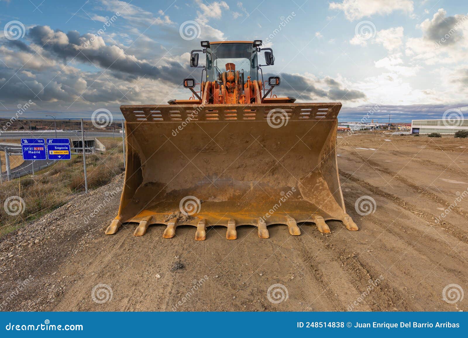 Excavator Building a Road in a Site Construction Stock Photo - Image of ...