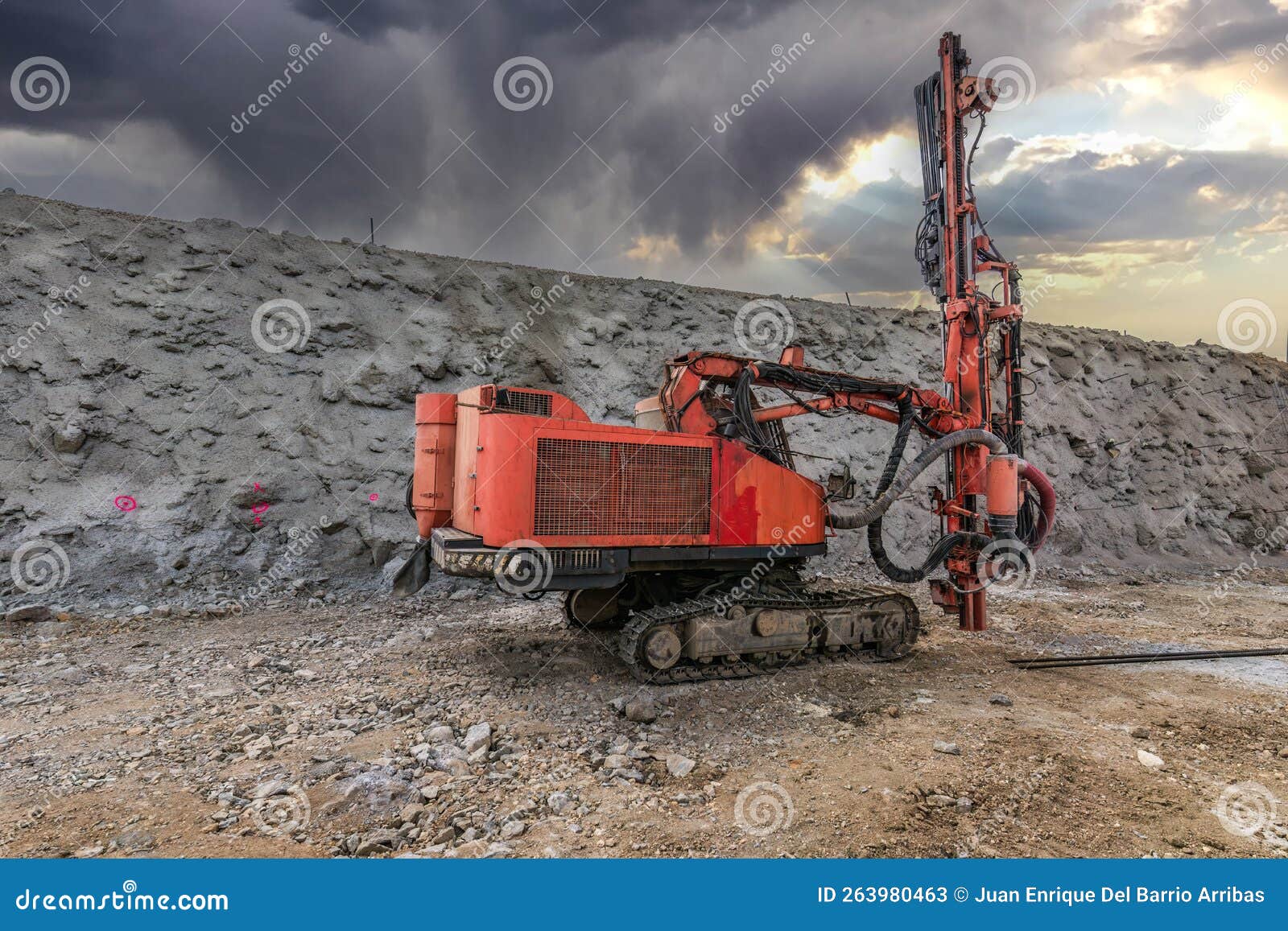 Excavator Building a Road in a Site Construction Stock Image - Image of ...
