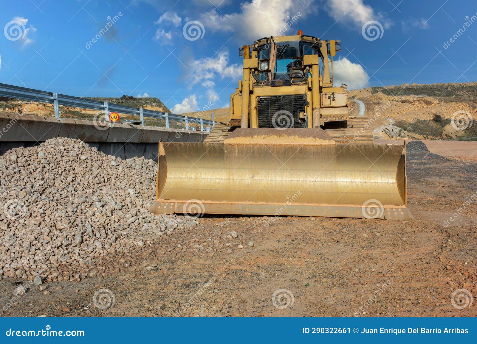 Excavator Building a Road in a Site Construction Stock Image - Image of ...