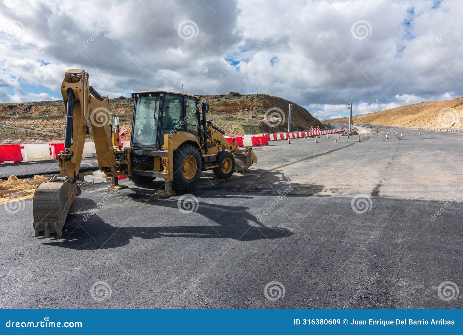Excavator Building a Road in a Site Construction Stock Image - Image of ...