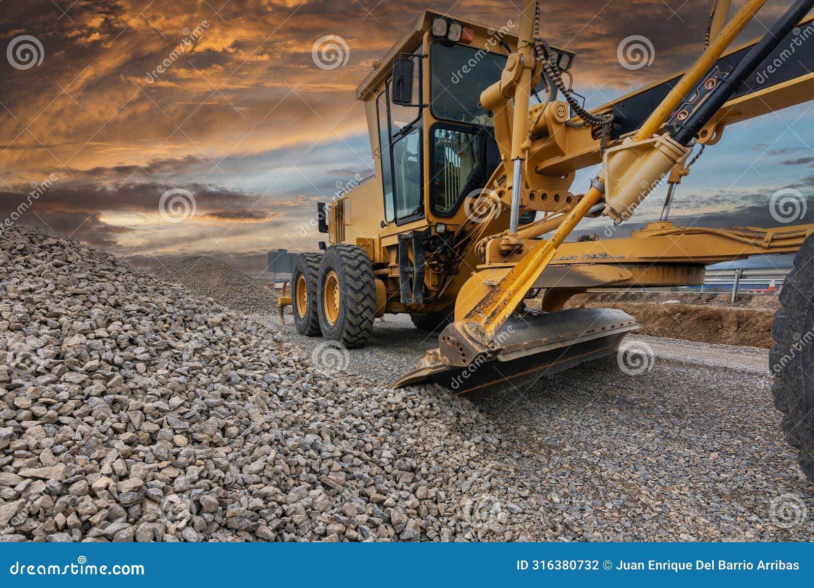 Excavator Building a Road in a Site Construction Stock Photo - Image of ...