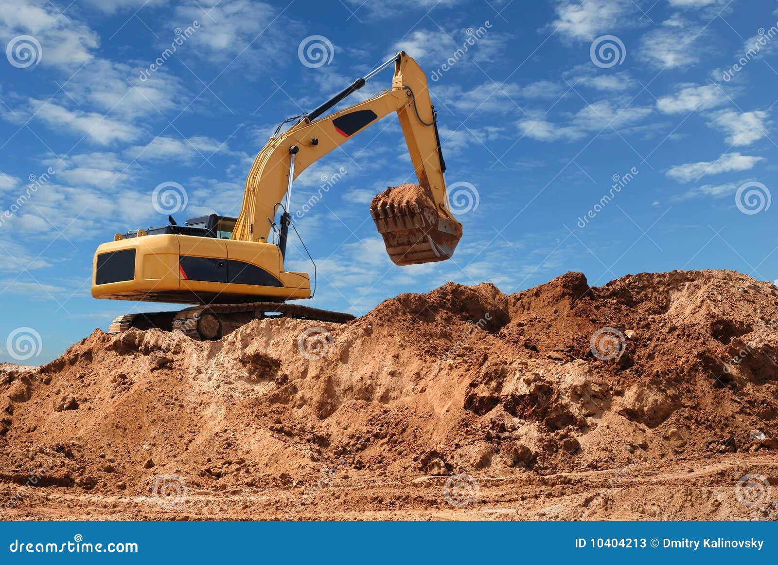 Excavator Bulldozer in Sandpit Stock Image - Image of engineering ...