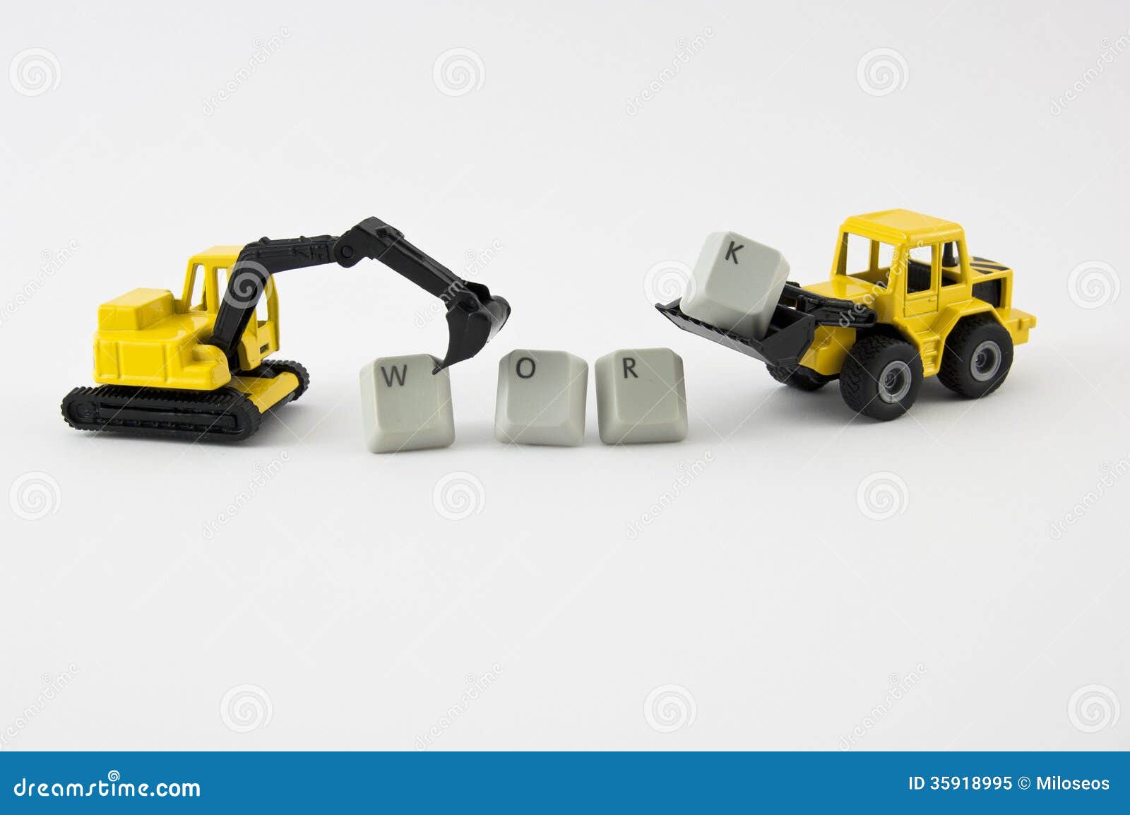 Excavator and Bulldozer Works Stock Image - Image of activity ...