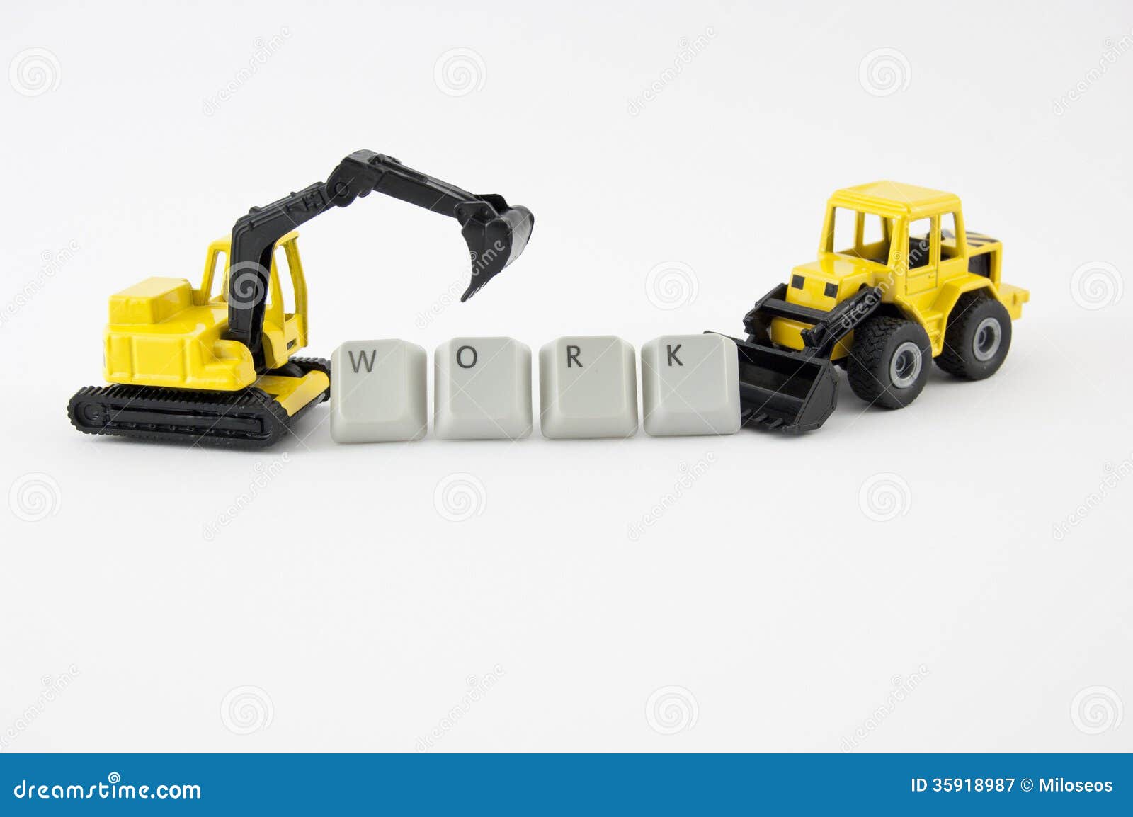 Excavator and Bulldozer in Work Stock Image - Image of bulldozer ...