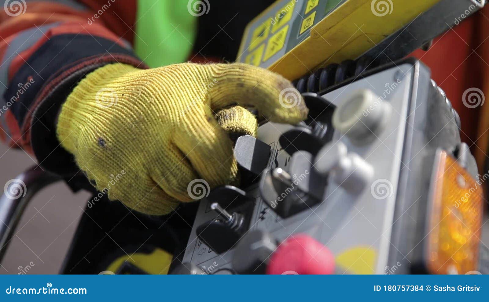 Excavator Cabin Control System. Hands of Man. Driver Stock Footage ...