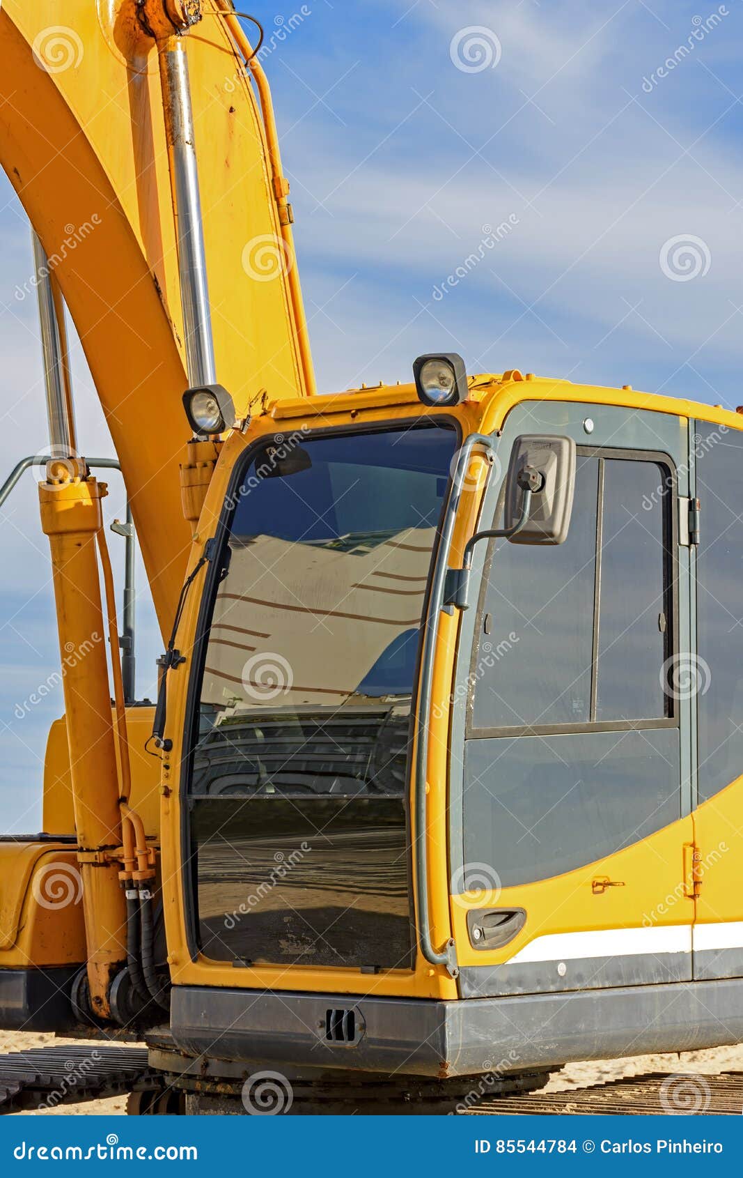 Excavator cabin and gears stock photo. Image of cabin - 85544784