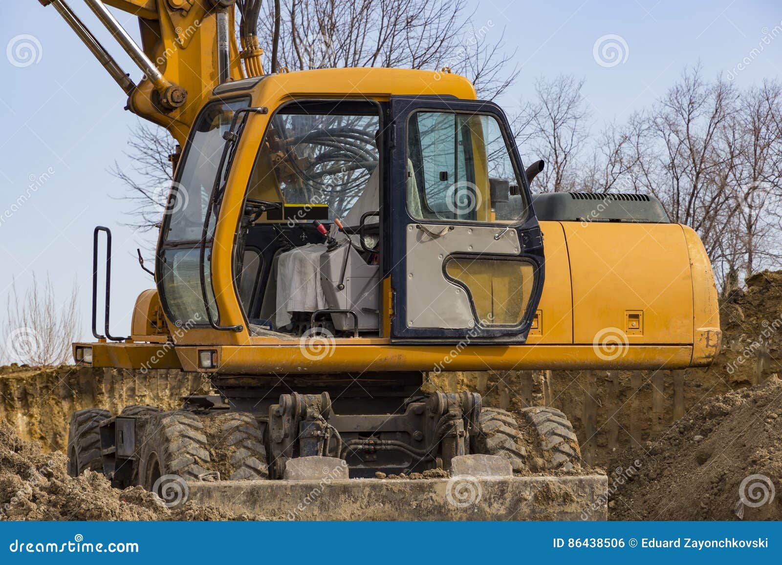 Excavator cabin stock photo. Image of gravel, digger - 86438506