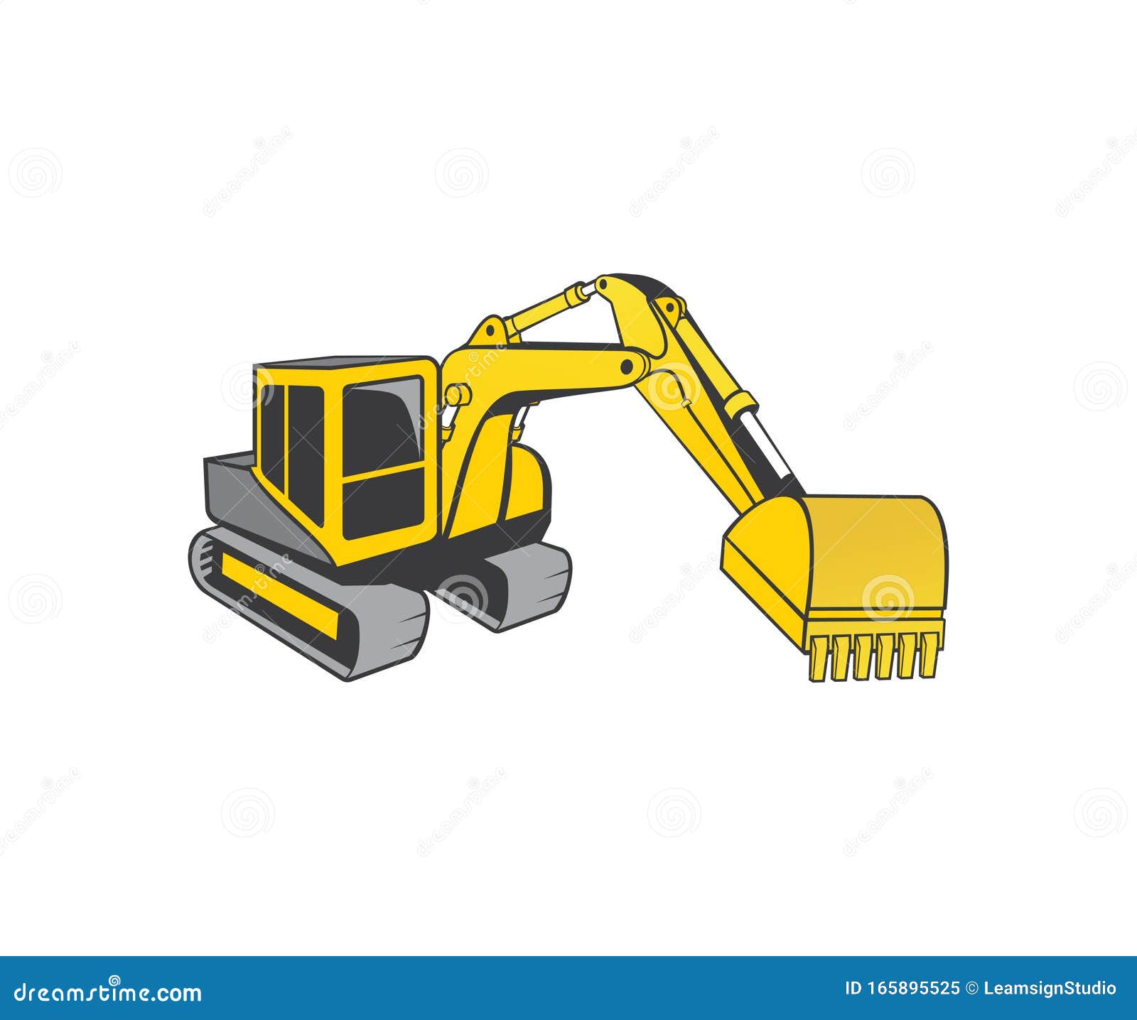 Excavator vector stock vector. Illustration of 0207 - 165895525