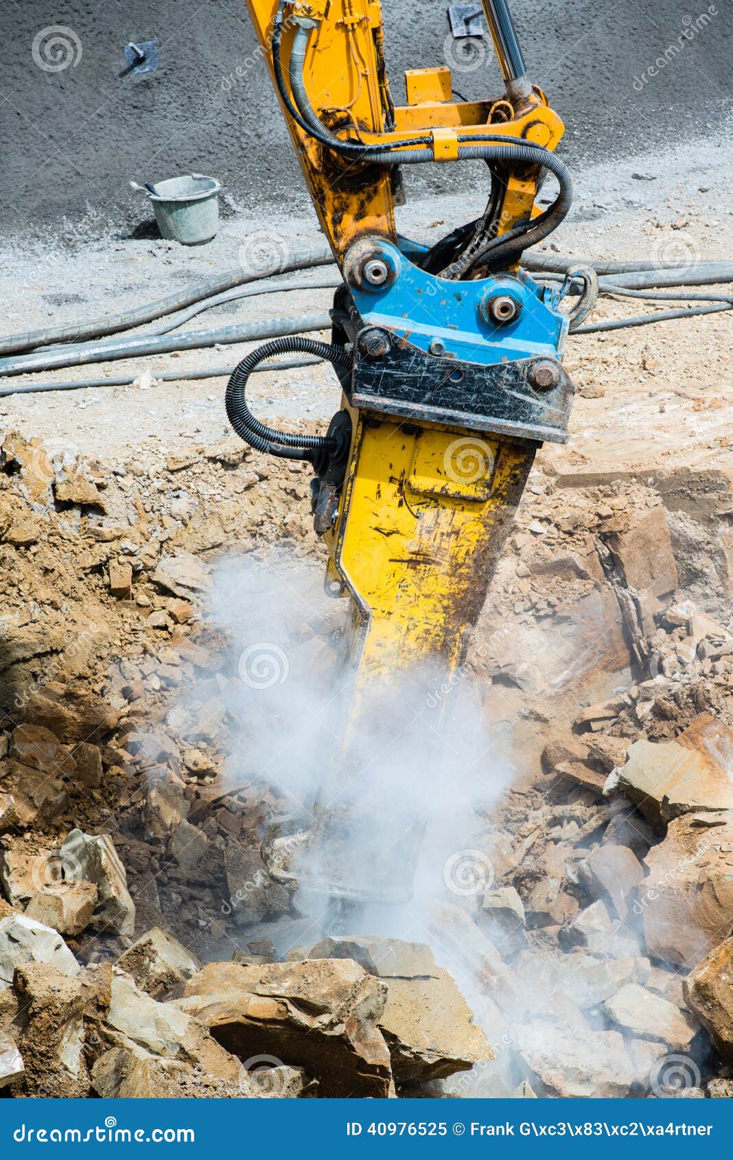 Excavator with chisel stock image. Image of industrial - 40976525