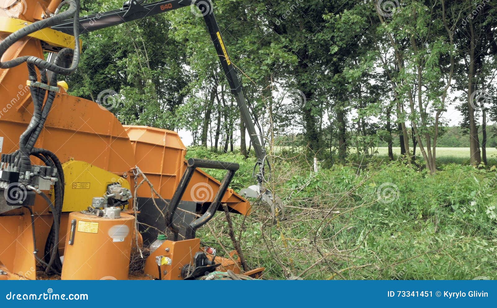 An Excavator Claw Picking Up the Cut Up Branches Stock Video - Video of ...