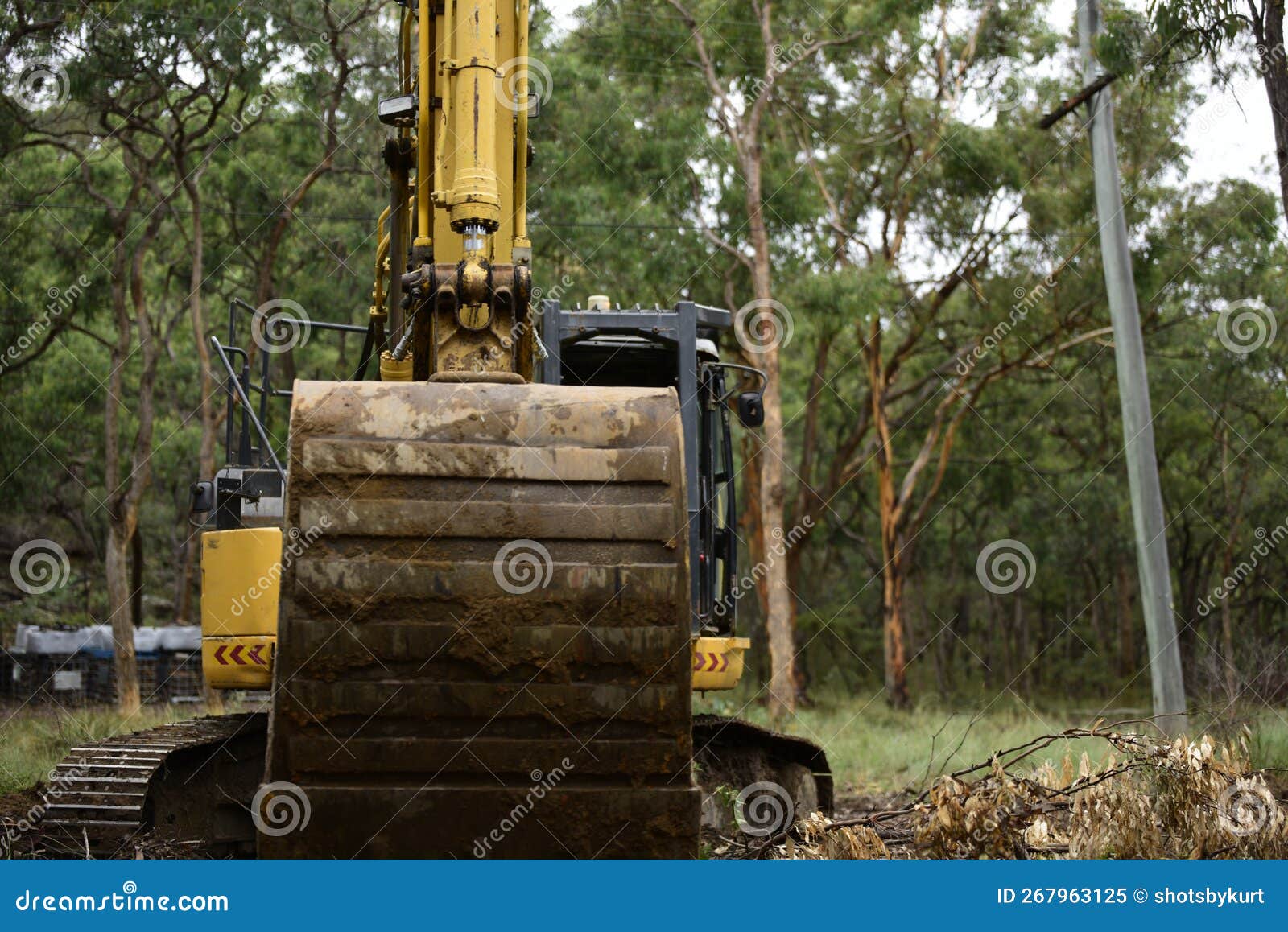 Excavator And Land Clearing At Forest Royalty-Free Stock Photo ...