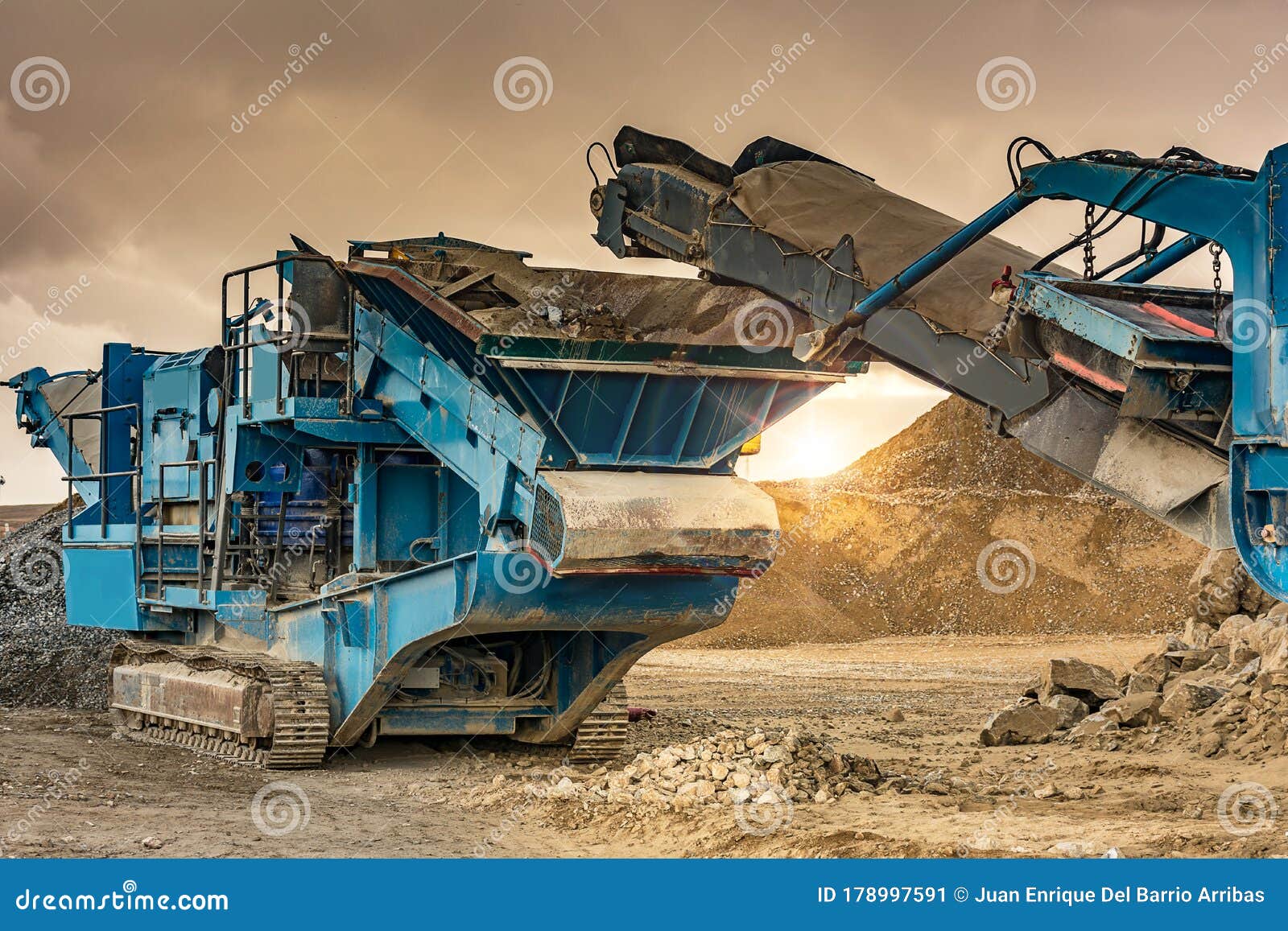 Excavator Collecting Stone in an Open-cast Mine Stock Image - Image of ...