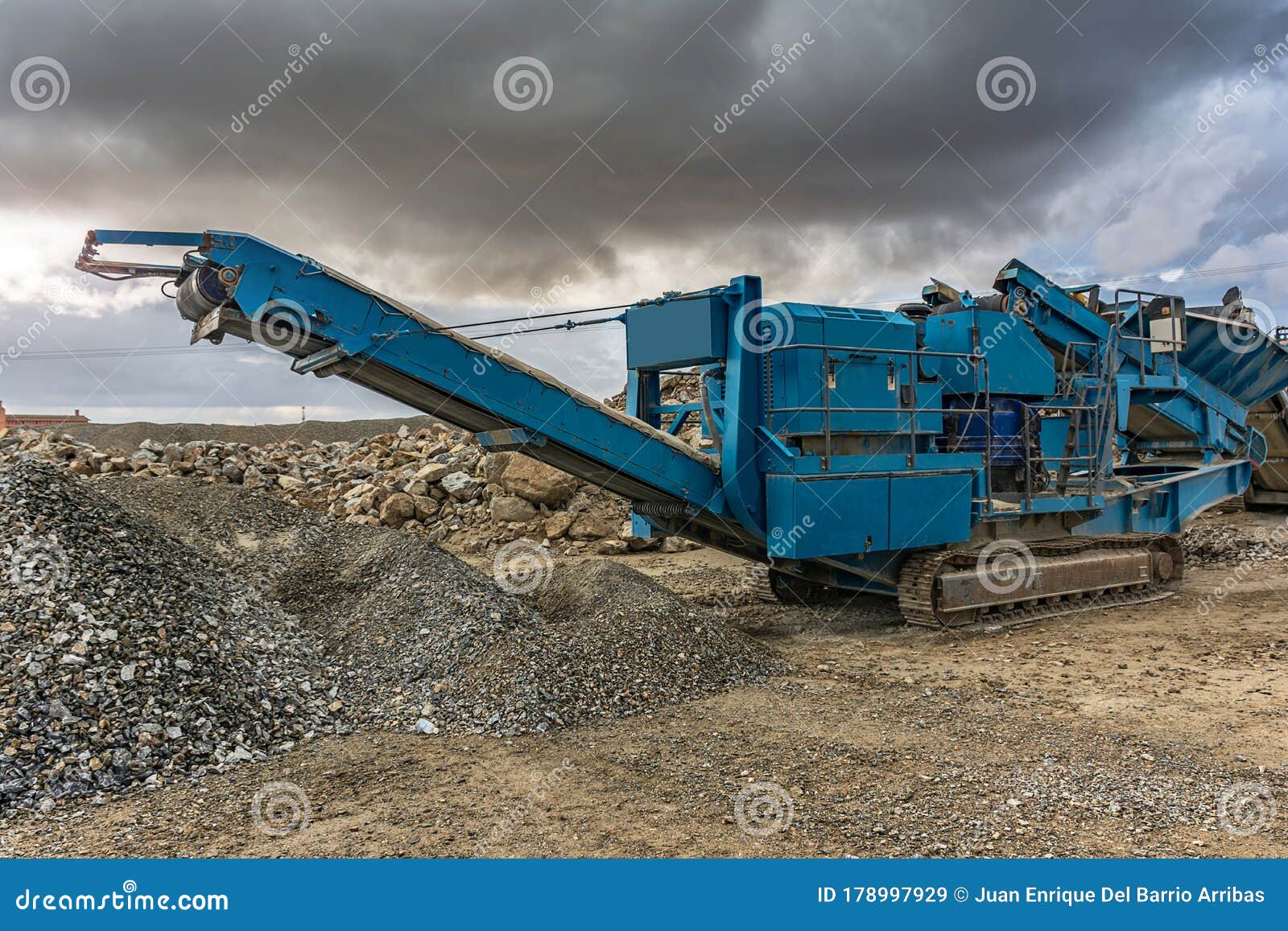 Excavator Collecting Stone in an Open-cast Mine Stock Image - Image of ...