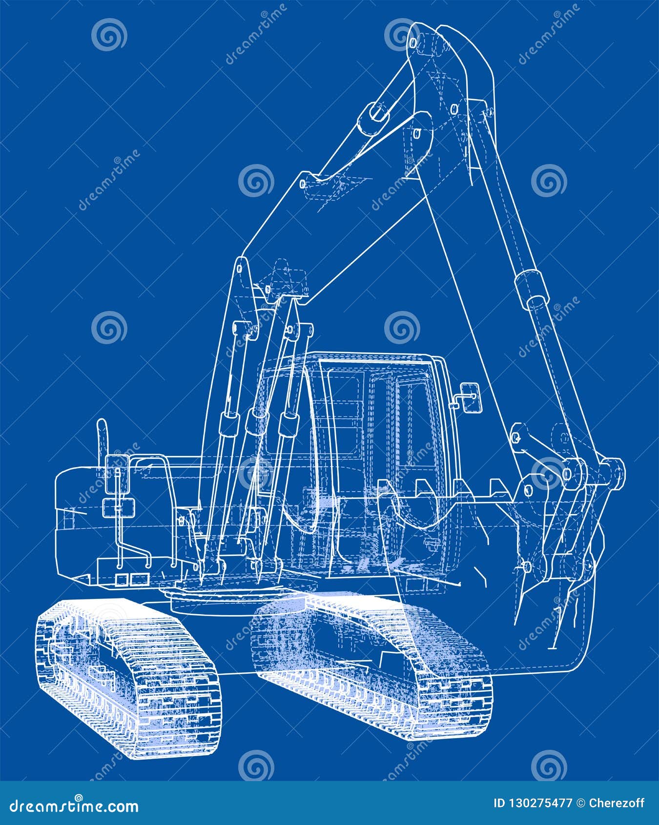 Excavator Concept Outline. Vector Stock Vector - Illustration of ...