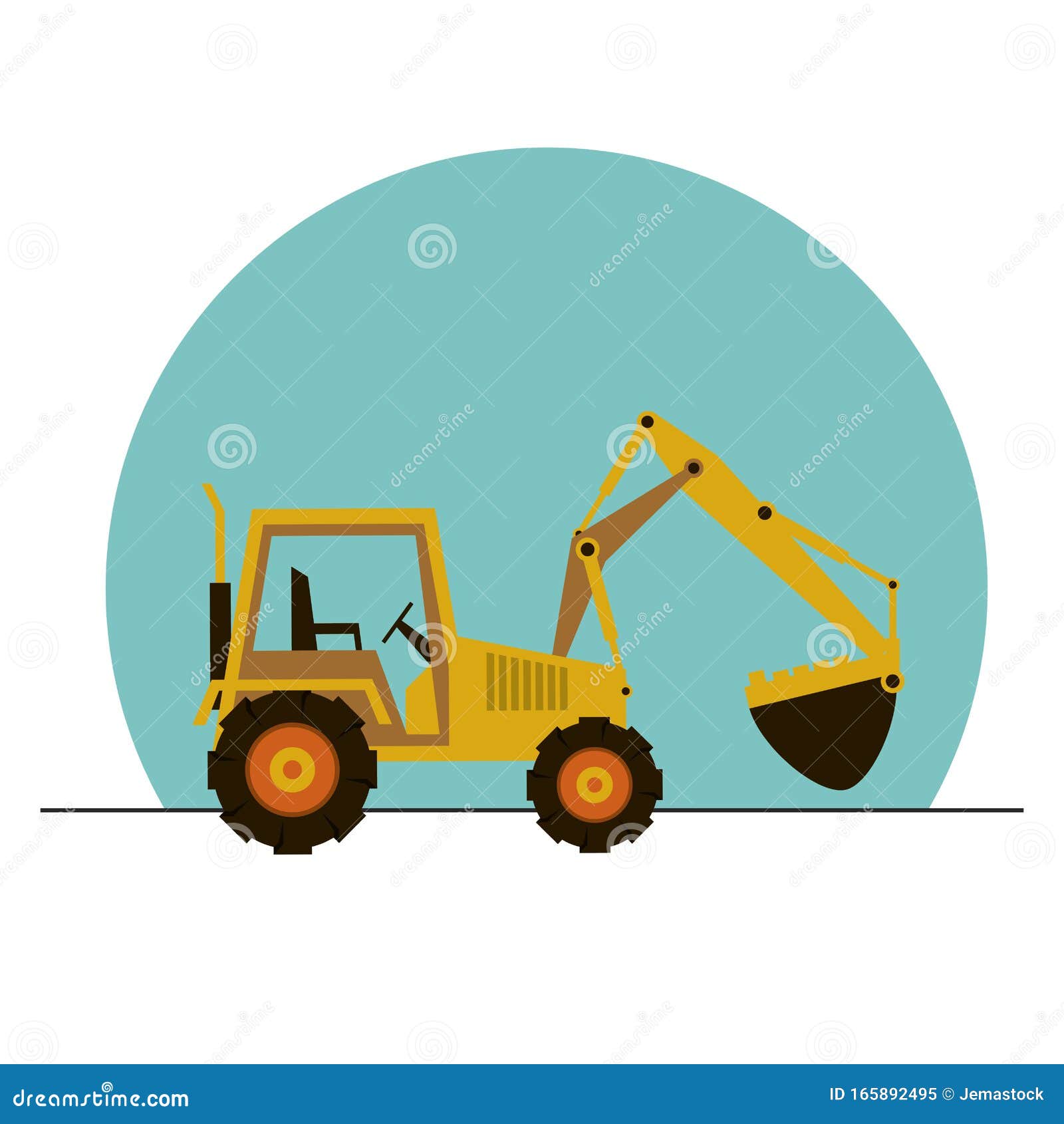 Excavator Construction Machine Vehicle Icon Stock Vector - Illustration ...