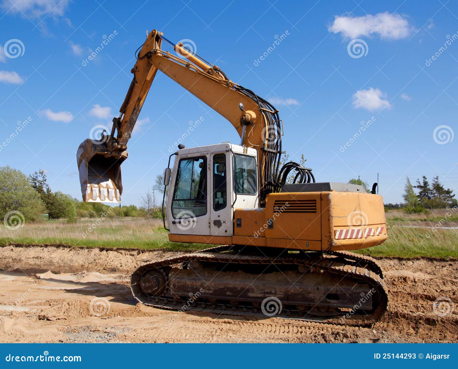 Excavator on a Construction Site Stock Image - Image of bulldozer ...