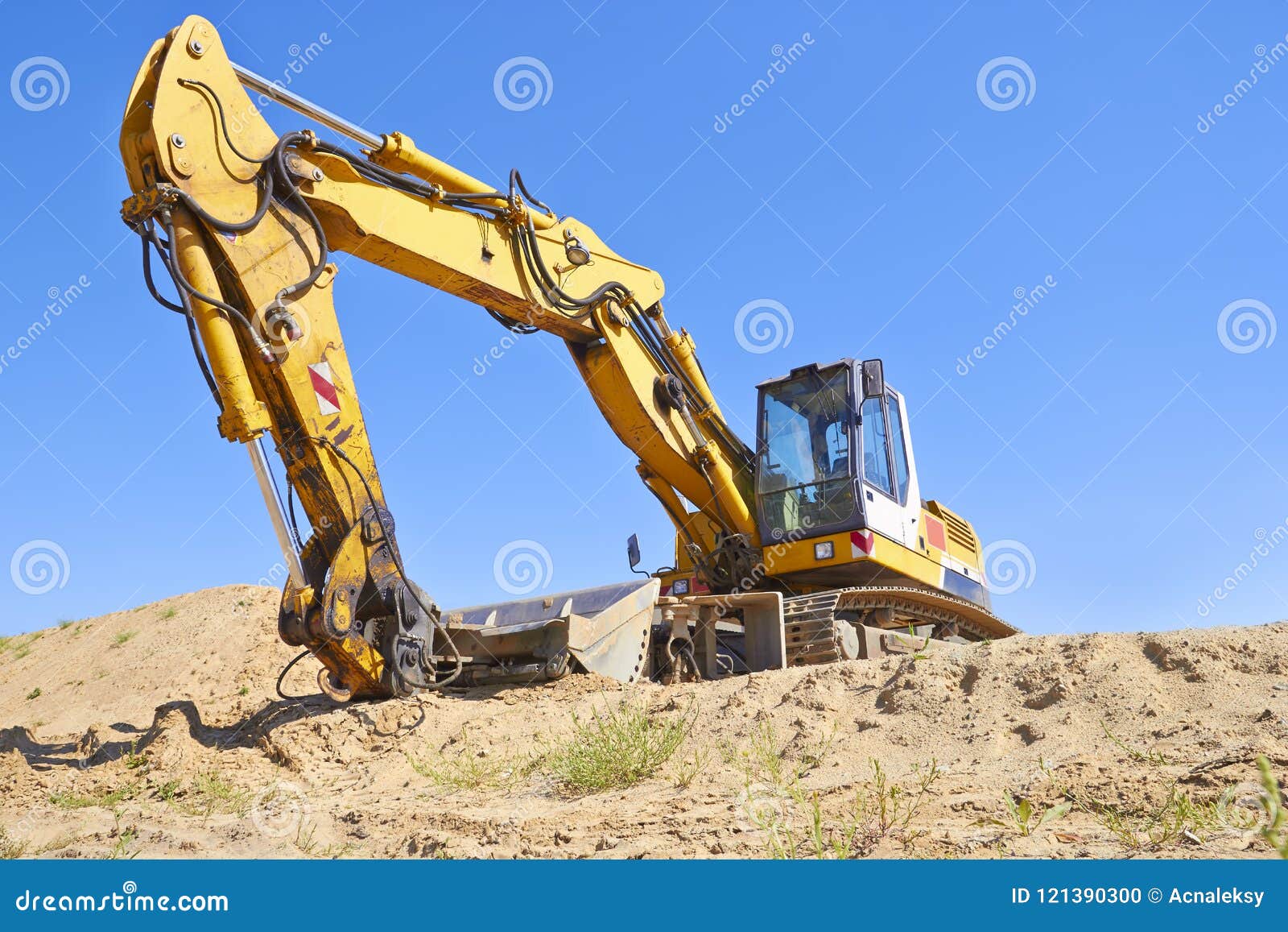 Excavator in Construction Site Stock Photo - Image of mover, equipment ...