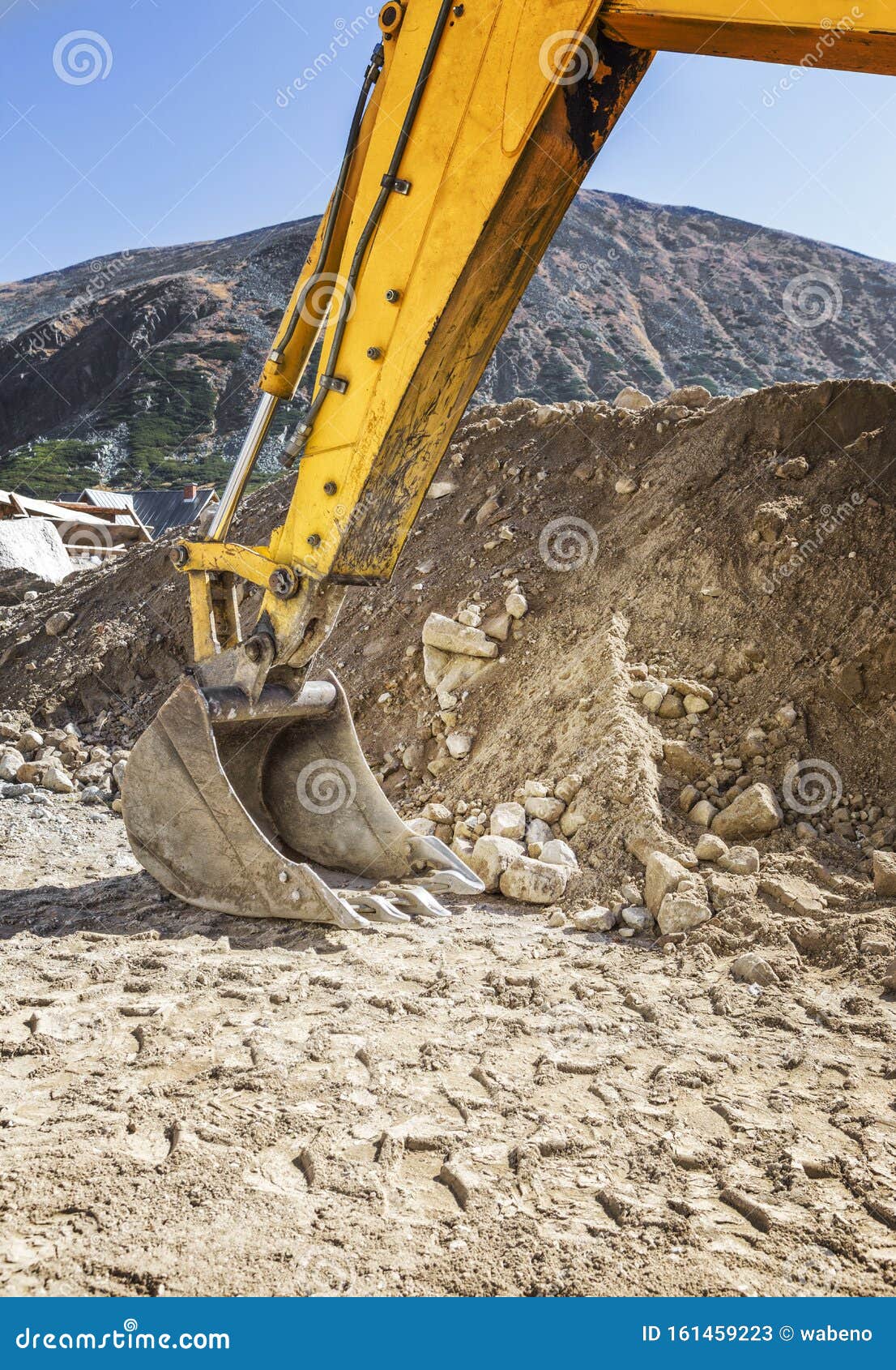 Excavator on Construction Site Stock Image - Image of machinery, power ...