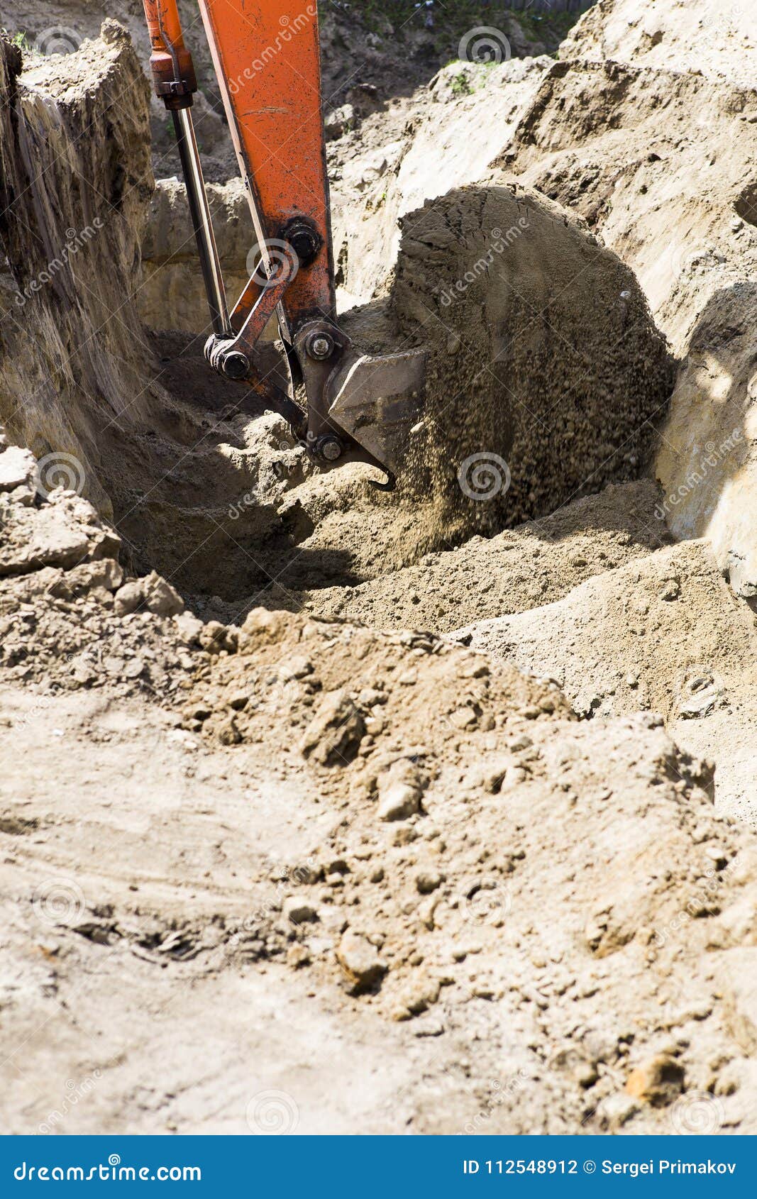 Excavator at the Construction Site. Stock Photo - Image of excavation ...
