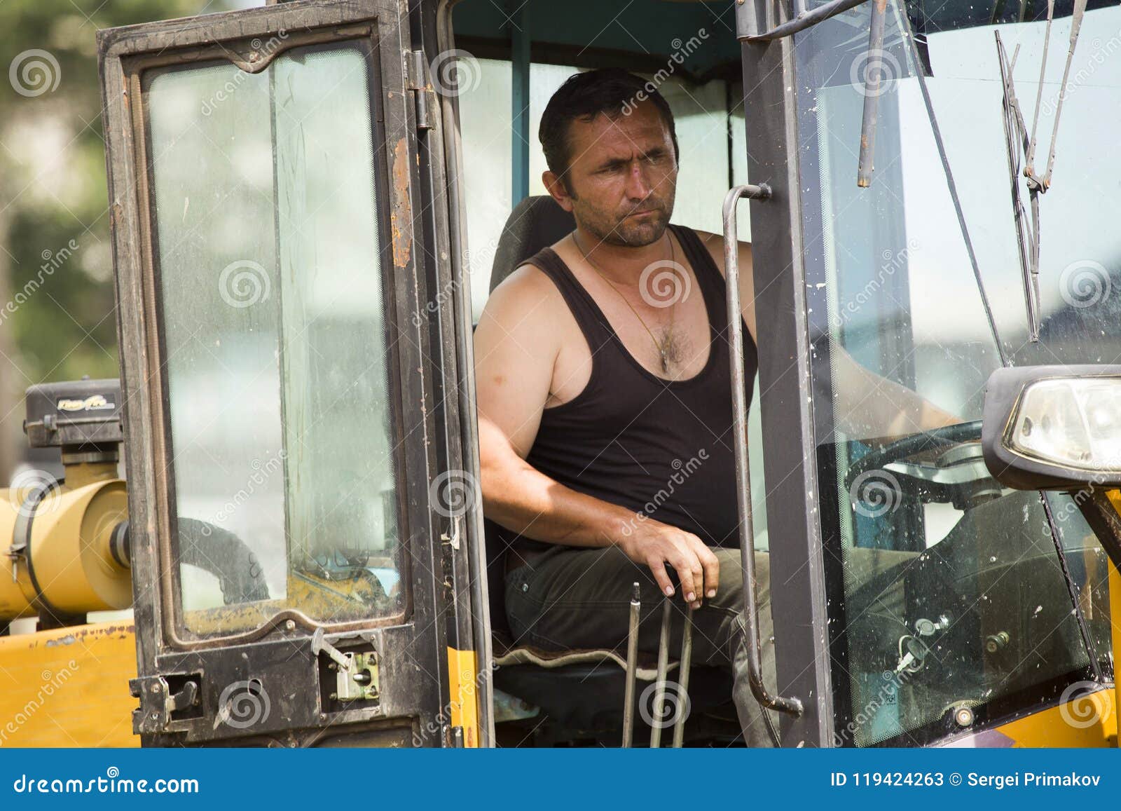 Excavator at the Construction Site. Stock Image - Image of excavation ...