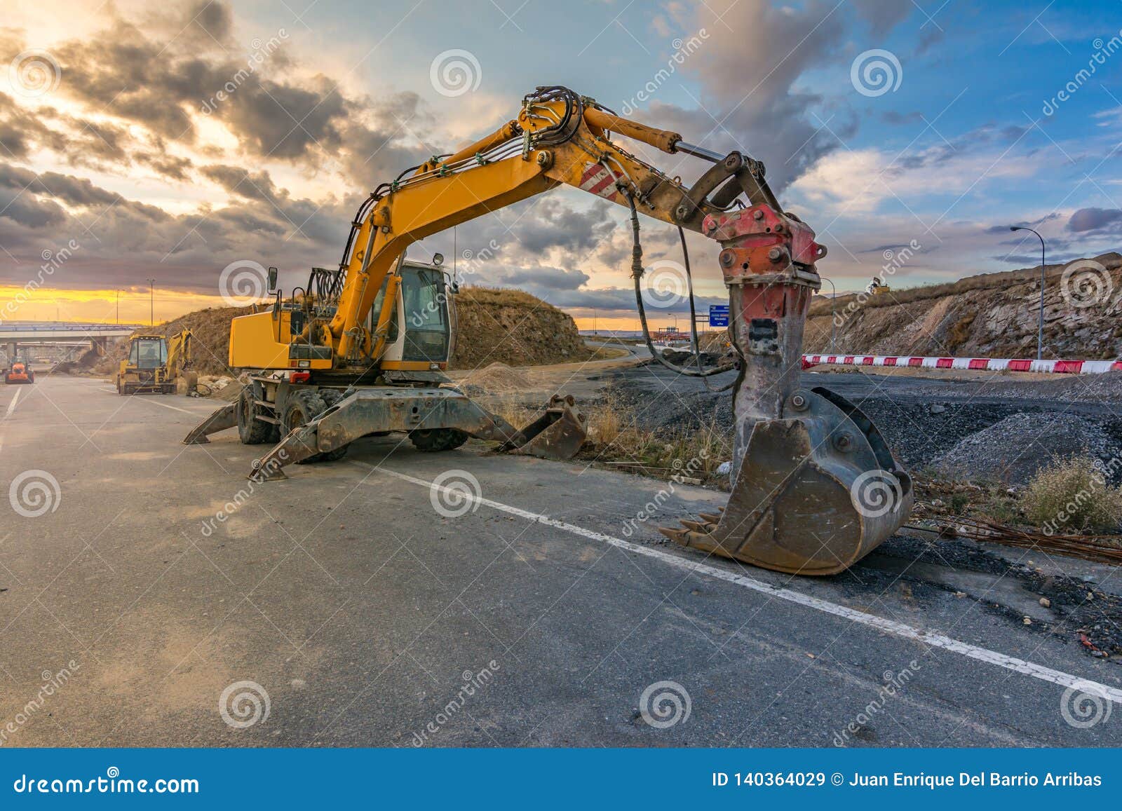 Excavator in a Construction Site Stock Image - Image of power ...