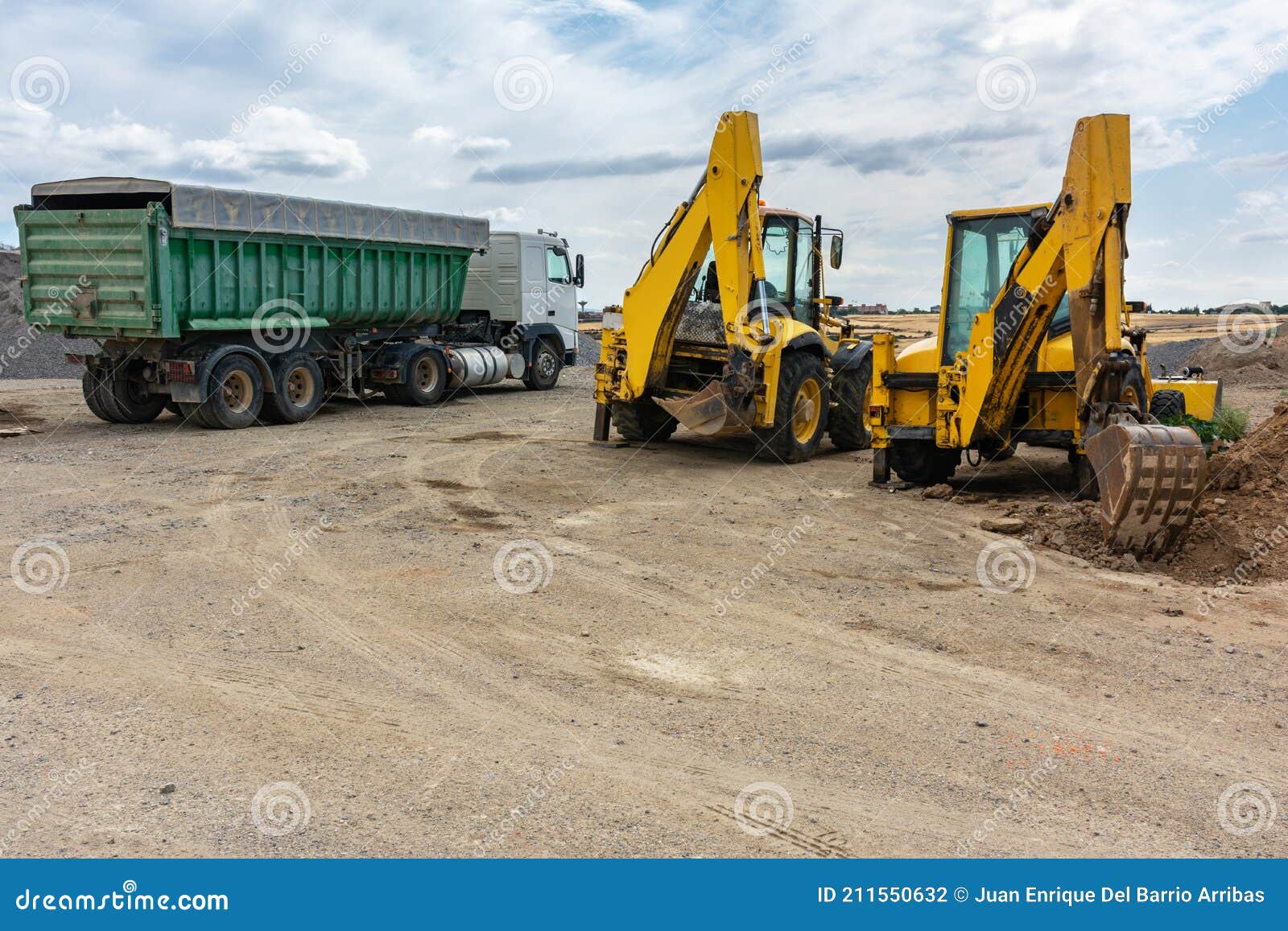 Excavator at a Construction Site in the Extraction of Stone and Rock ...