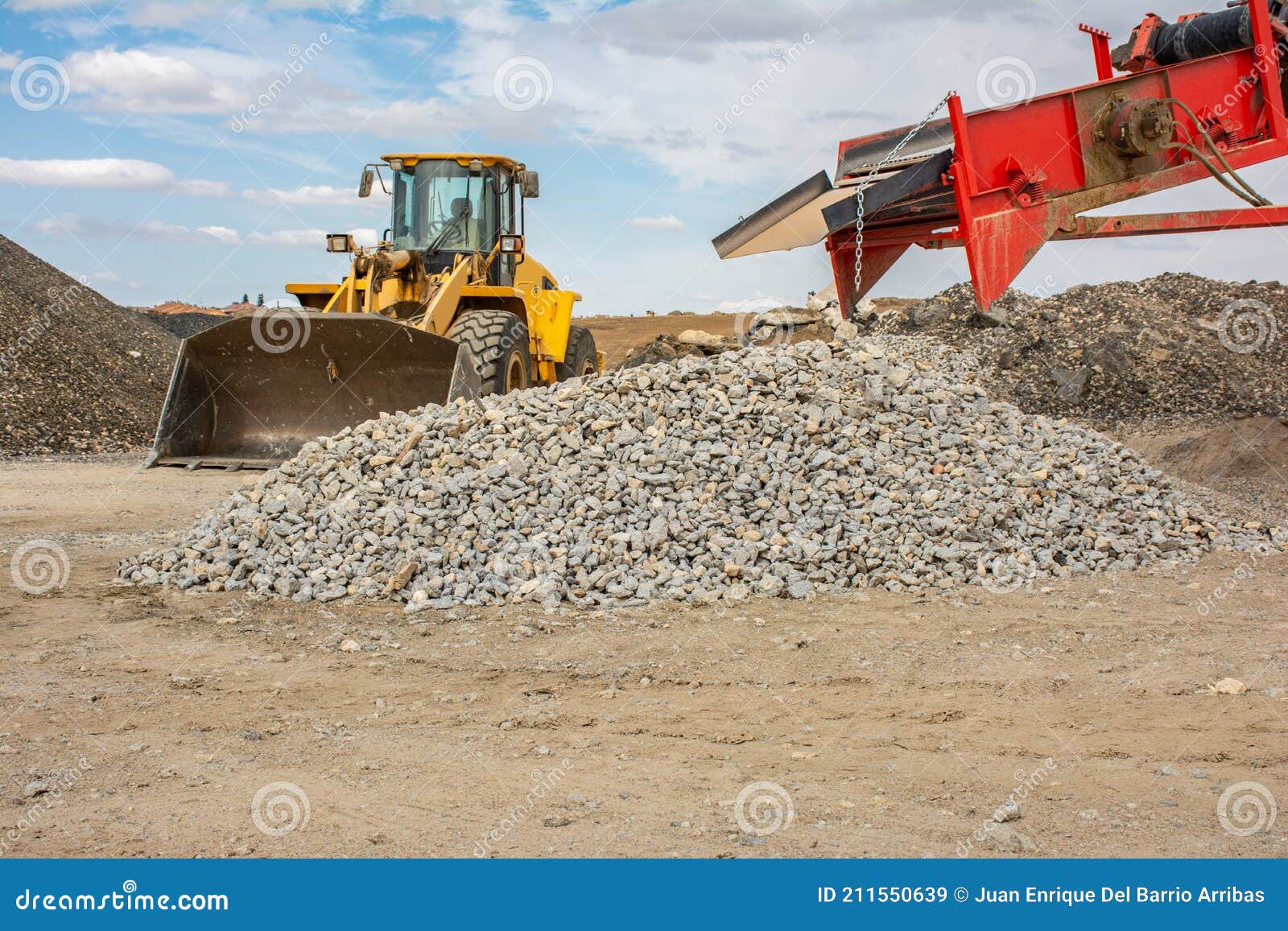 Excavator at a Construction Site in the Extraction of Stone and Rock ...