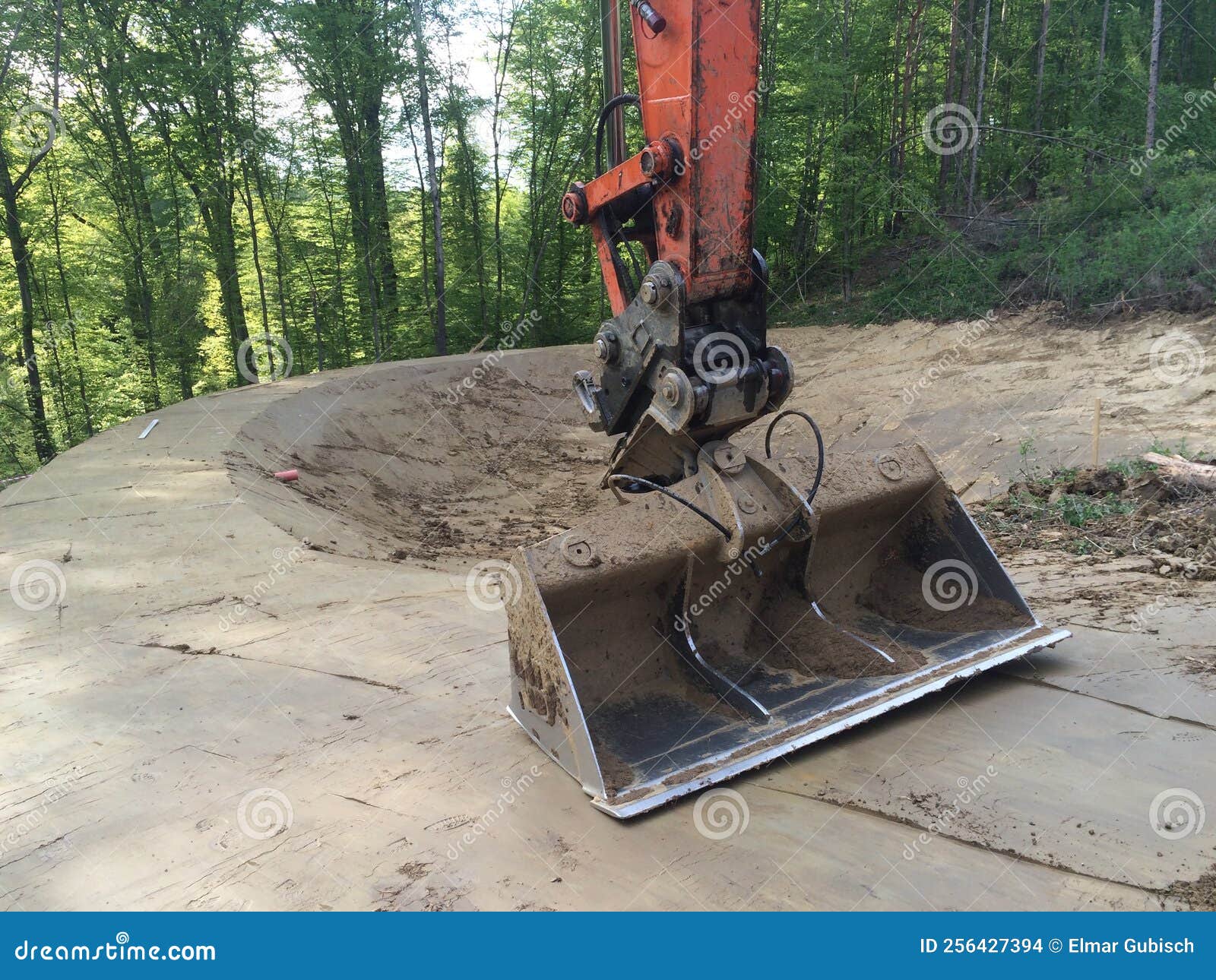 Excavator at a Construction Site Stock Photo - Image of construction ...