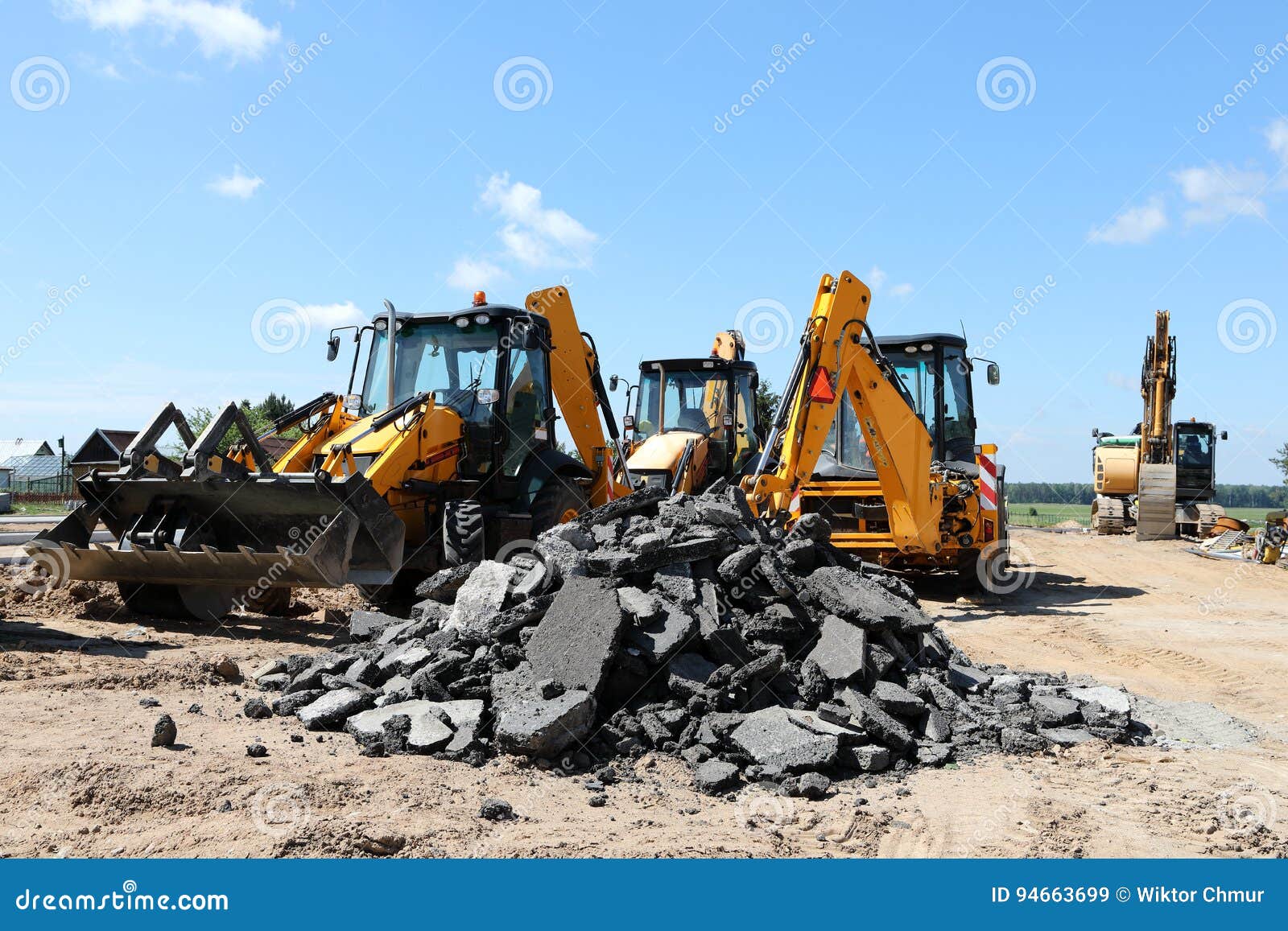 Excavator on Construction Site Stock Image - Image of industrial ...