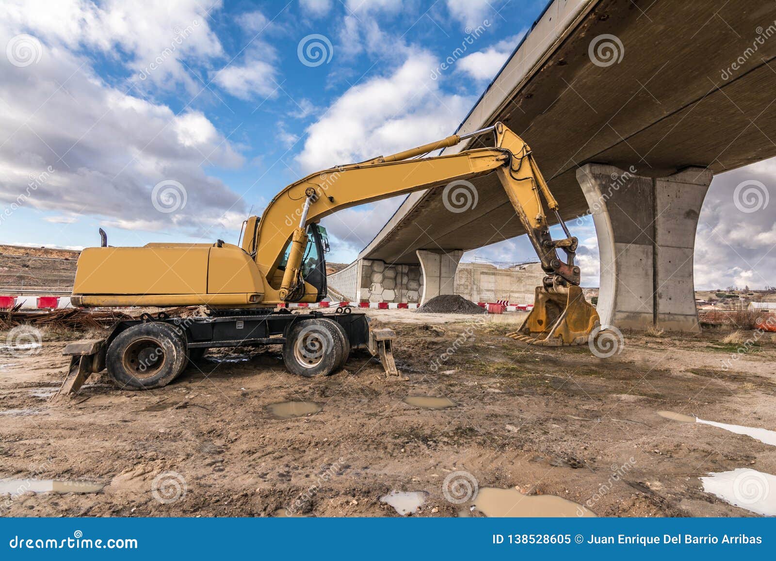 Excavator in a Construction Site with Mud Stock Image - Image of build ...