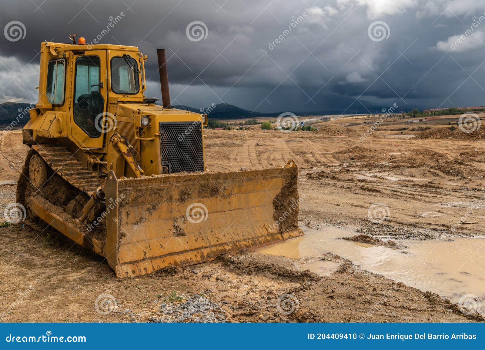 Excavator at a Construction Site, Performing Earth Moving Work Stock ...